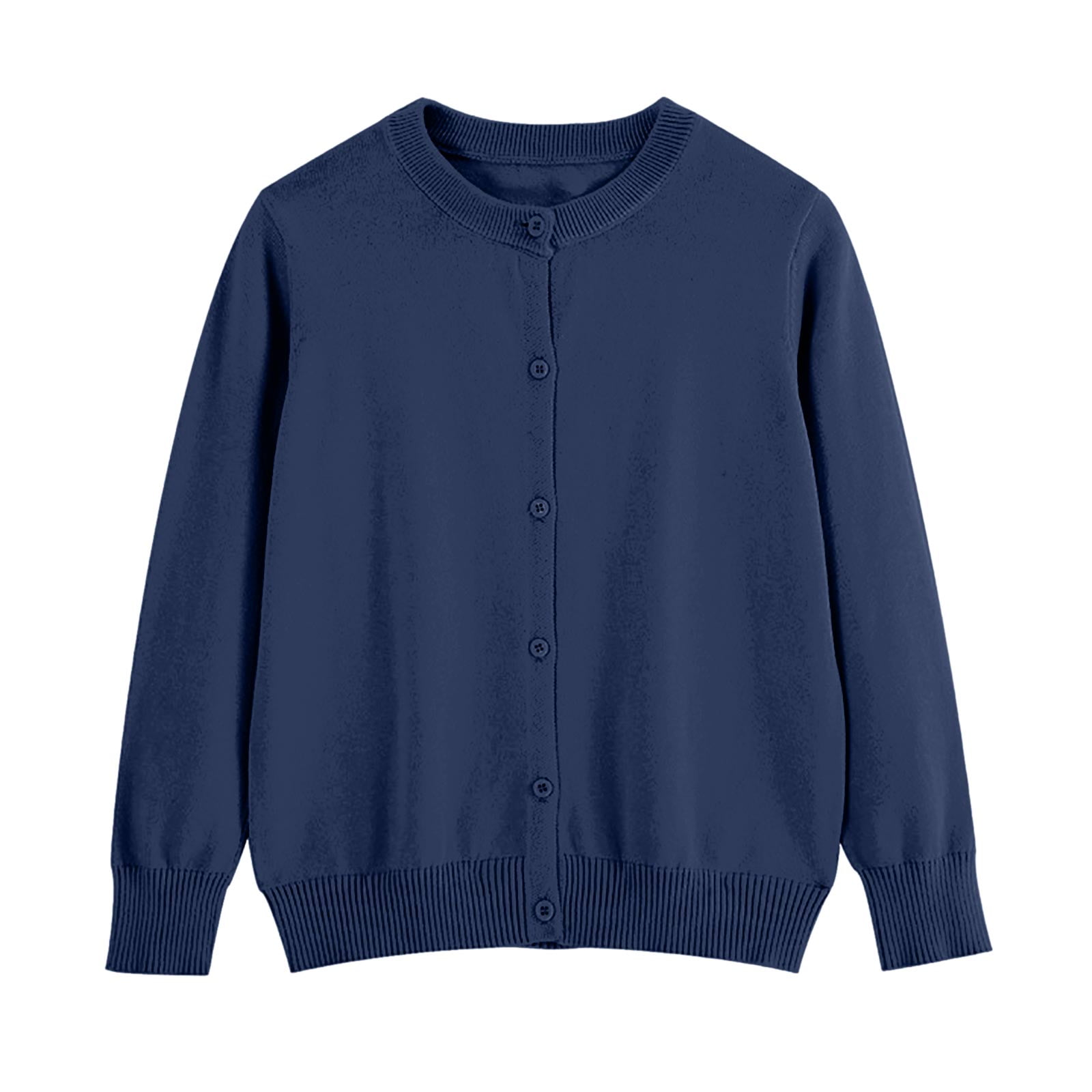 Cardigan for Girls School Uniform Girls Crewneck Cardigan Long Sleeve ...