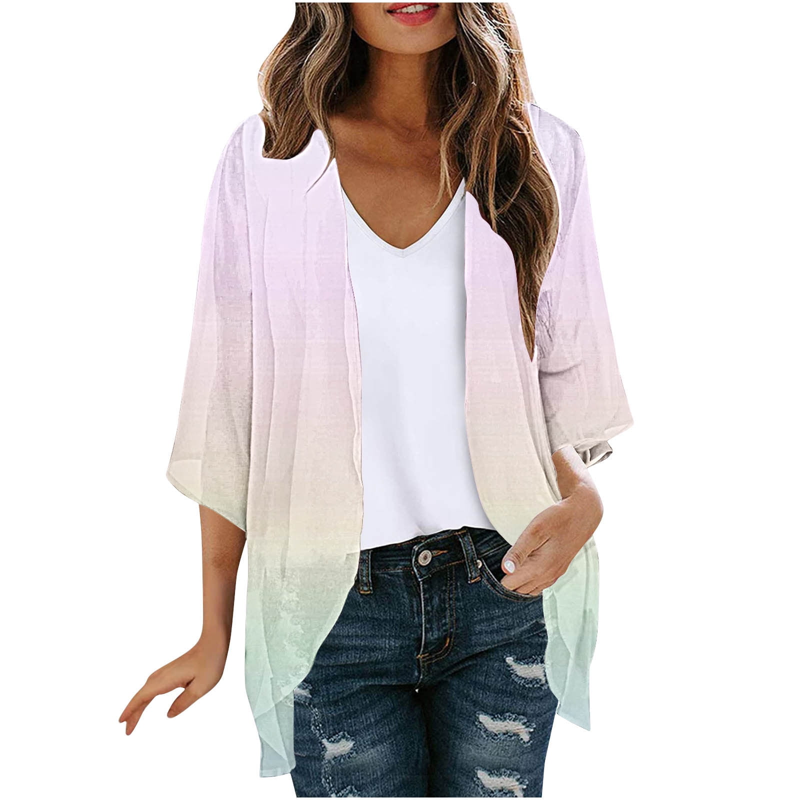 Cardigan for Women,Blouses for Women, Long Sleeve Printing Casual ...