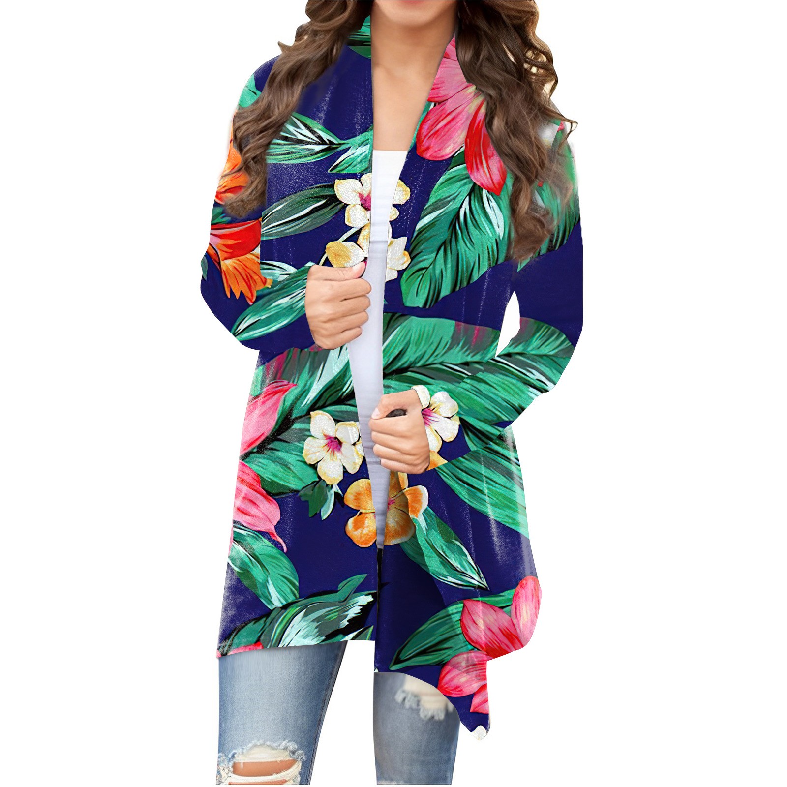 TrdSipl Cardigan for Women Casual floral Print Lightweight Jacket ...