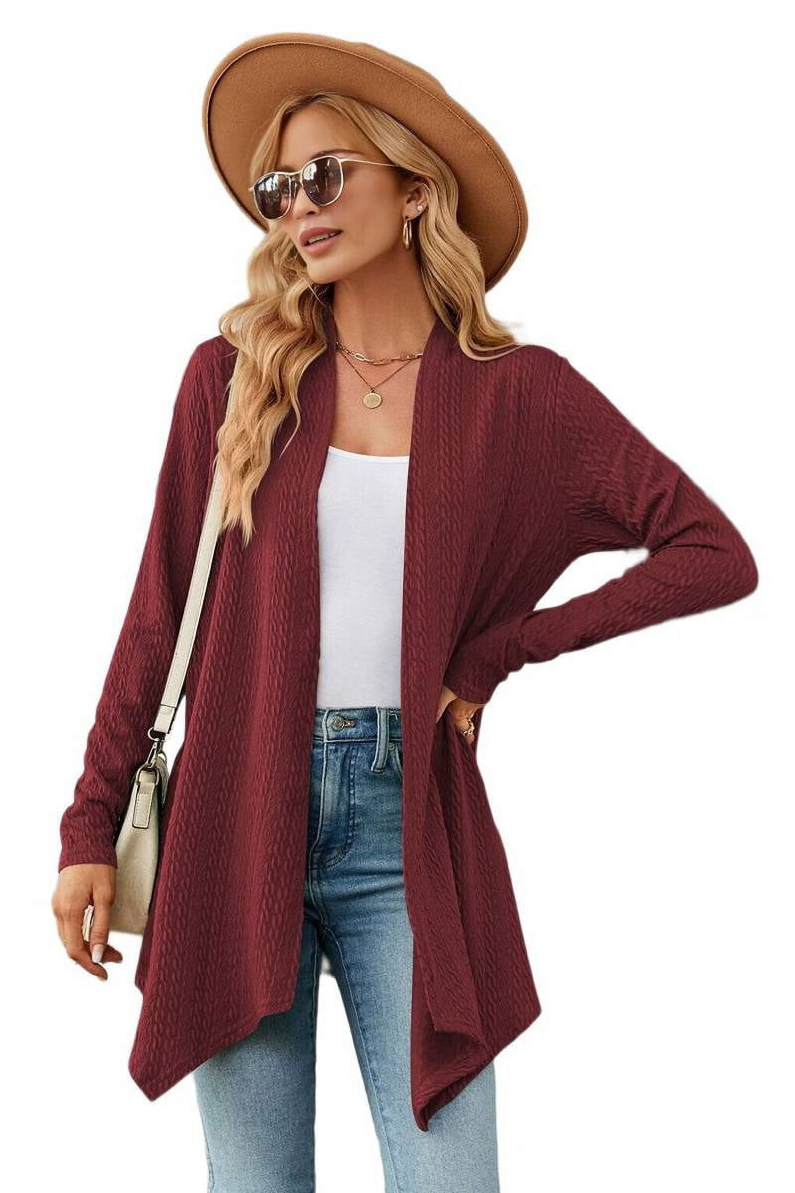 Cardigan for Women Dressy Casual Long Sleeve Open Front Cardigan ...
