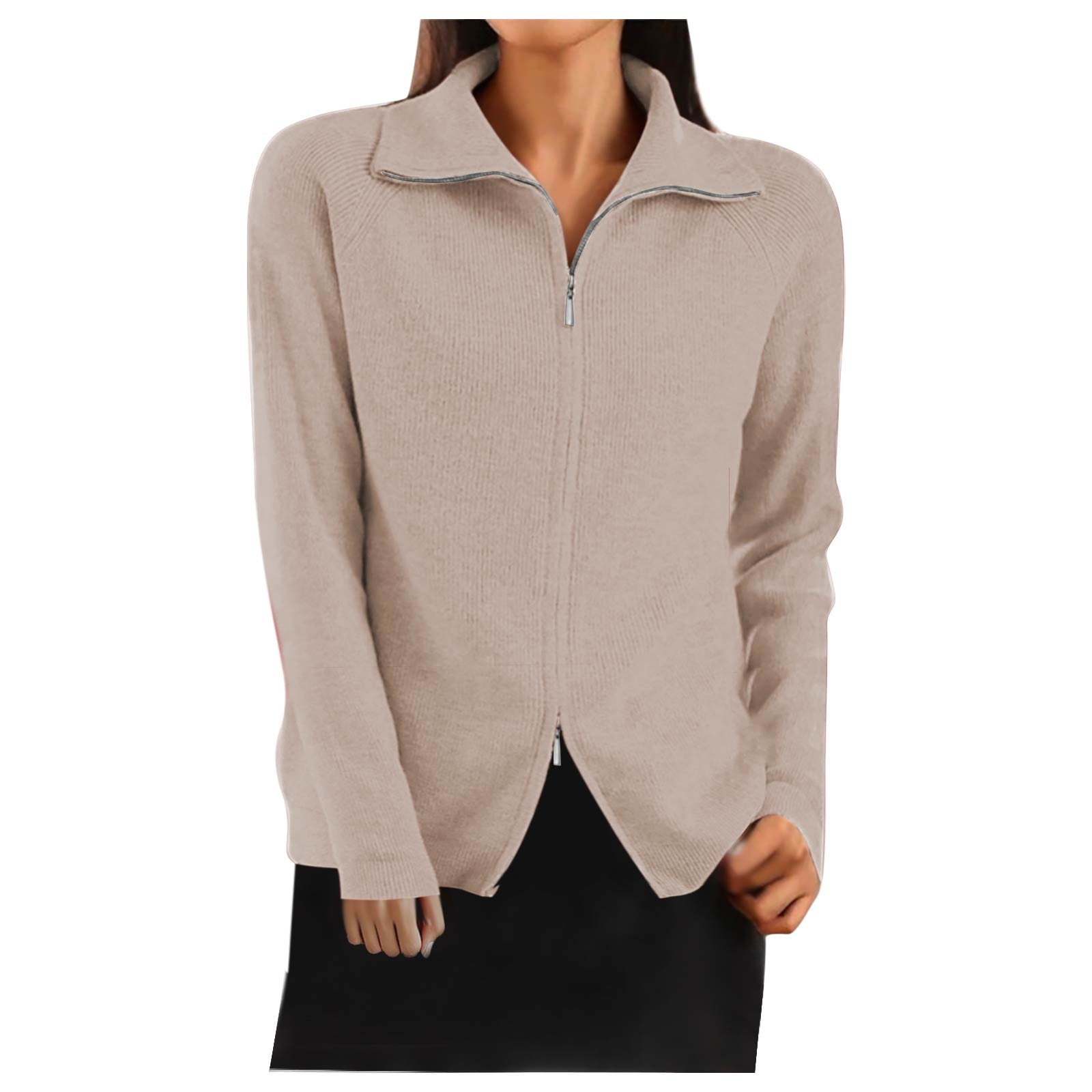 Cardigan for Women,Jackets for Women,Solid Color Collar Knitted Sweater ...