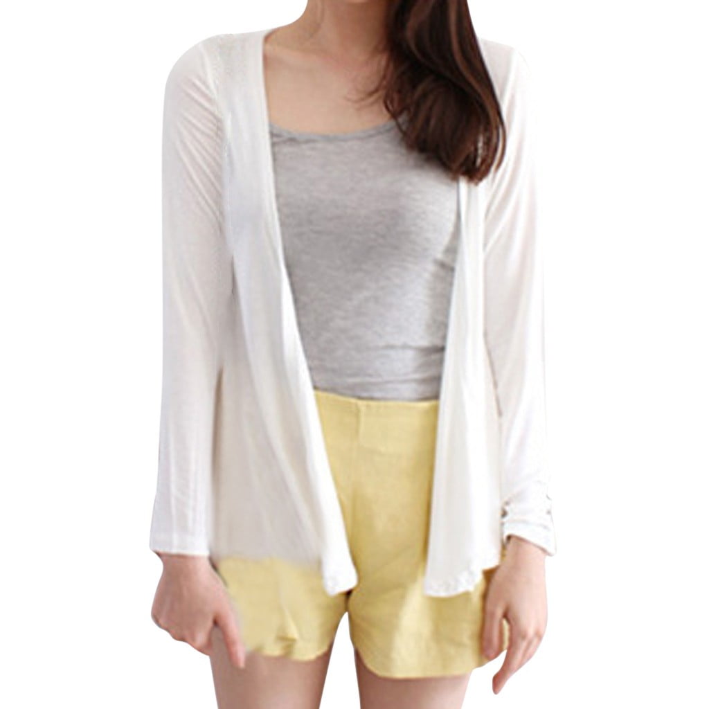 Cardigan for Women Winter Fall Fashion Pure Color Shirt Long Sleeve ...
