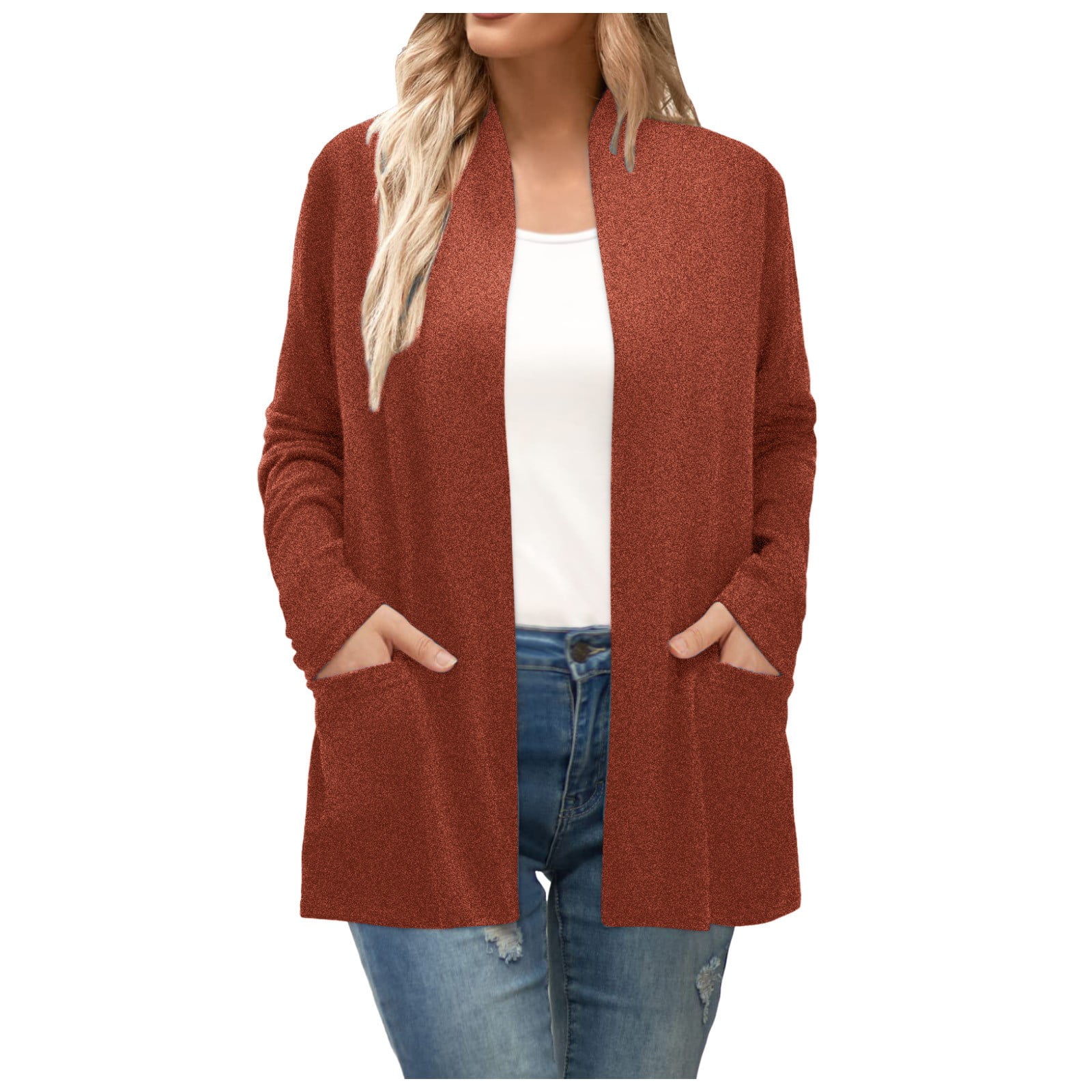 Cardigans Women Trendy Long Sleeve For Open Front With Pockets Casual ...