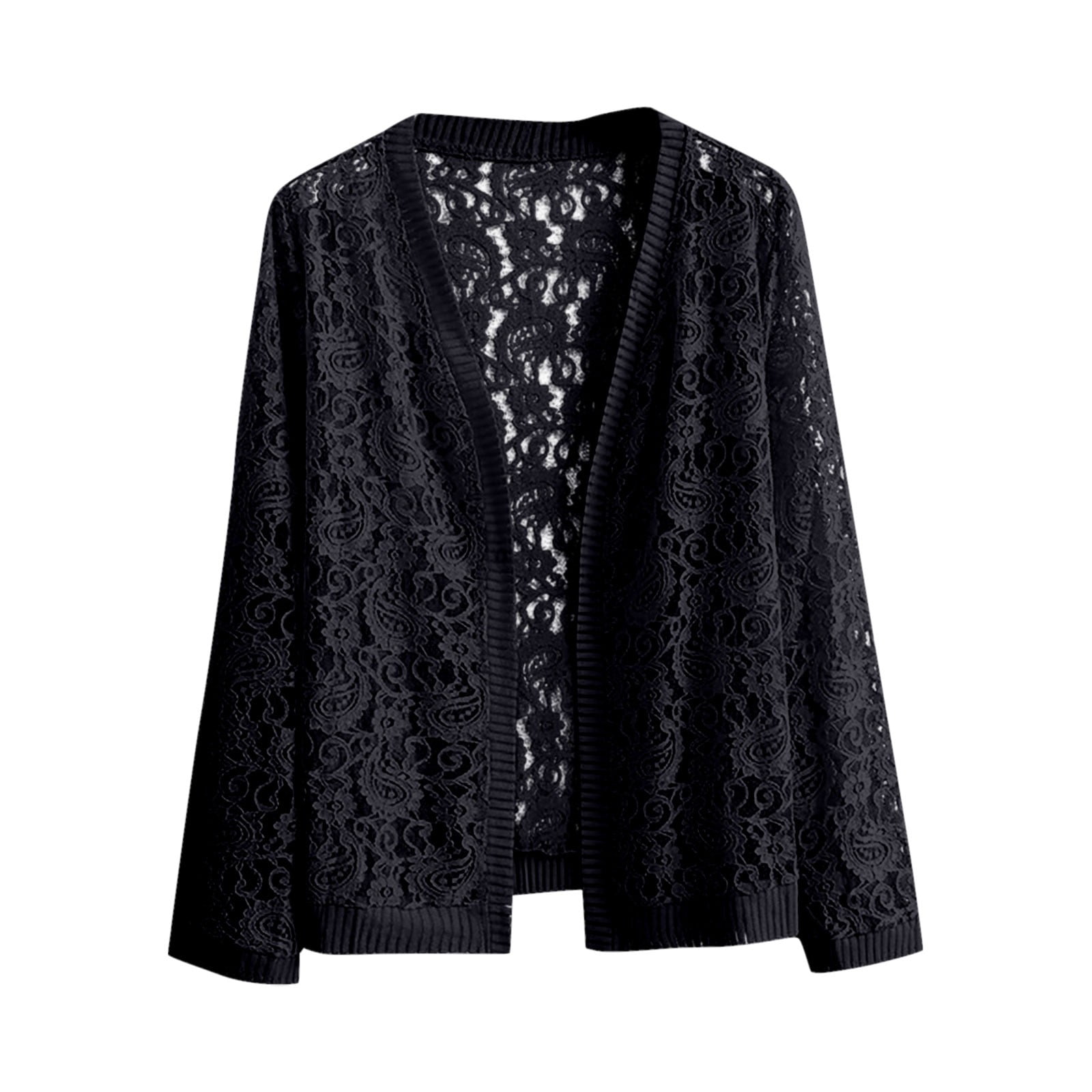 Cardigans for Women Lightweight Hollow Out Lace Solid Draped Open Front ...