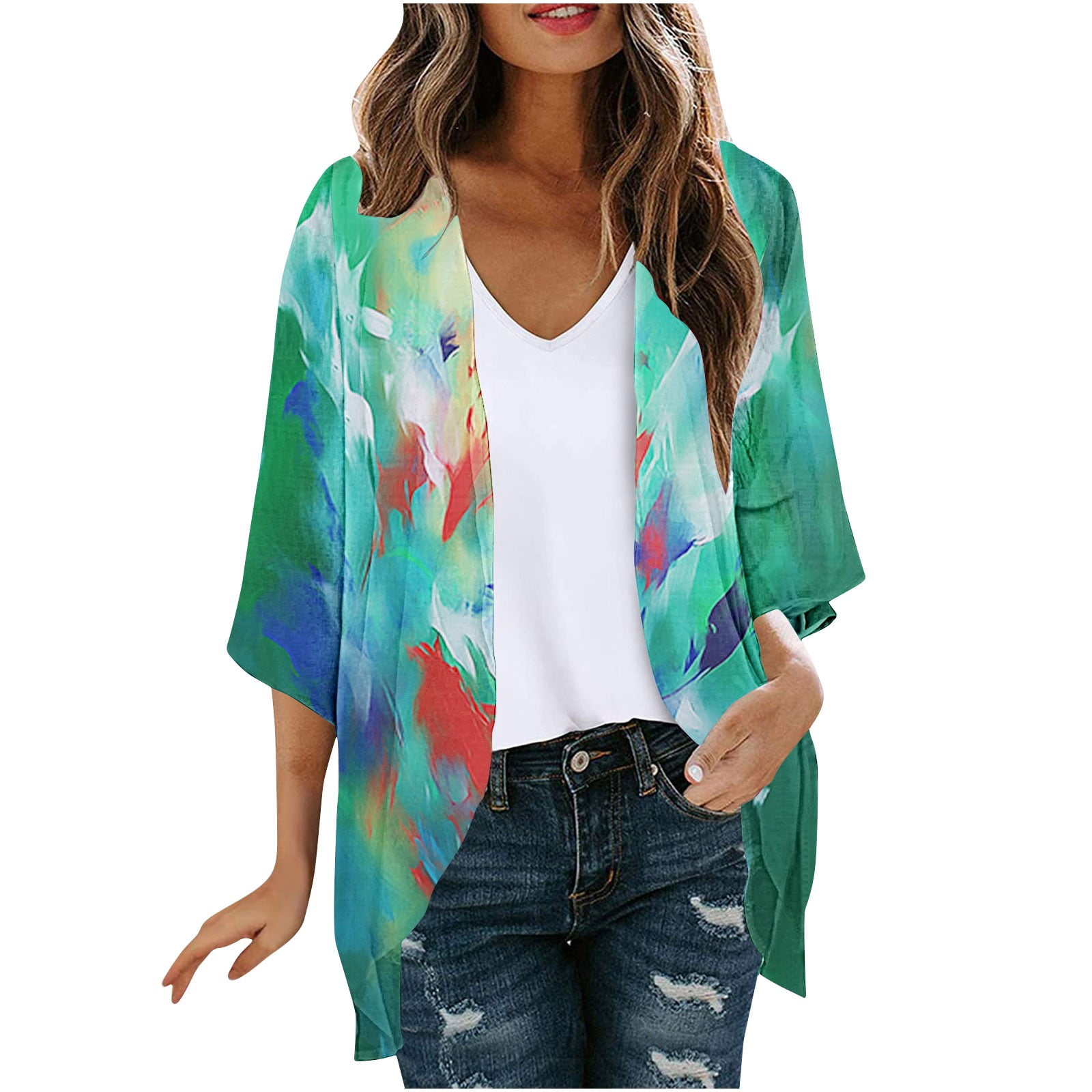 Cardigans for Women Plus Size 2026 Summer Fashion Cardigan Casual Print ...