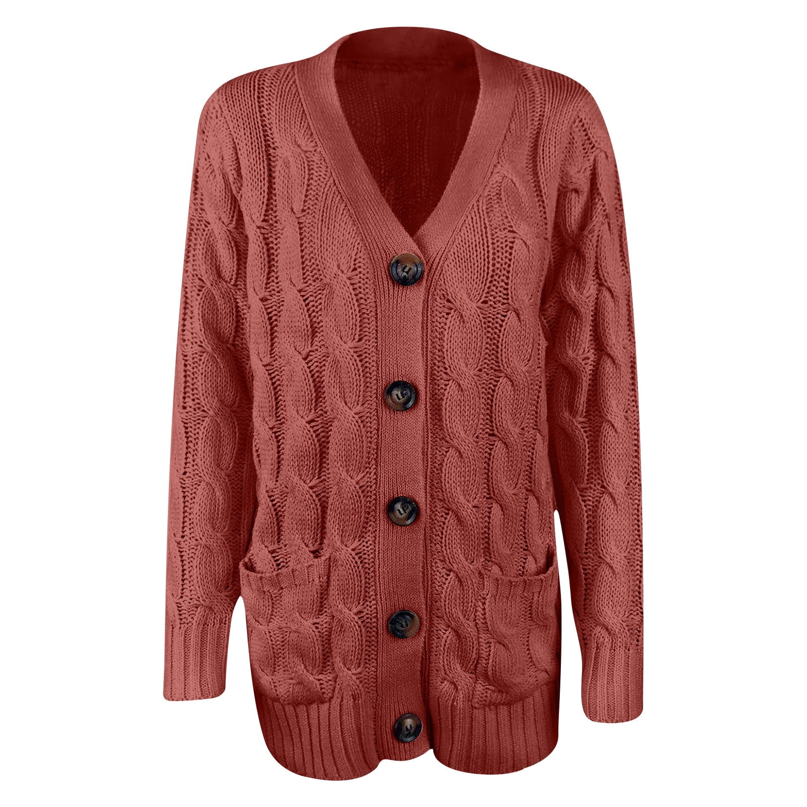 Cardigans for Women Plus Sizes Women's Solid Color Knit Cardigans Loose ...