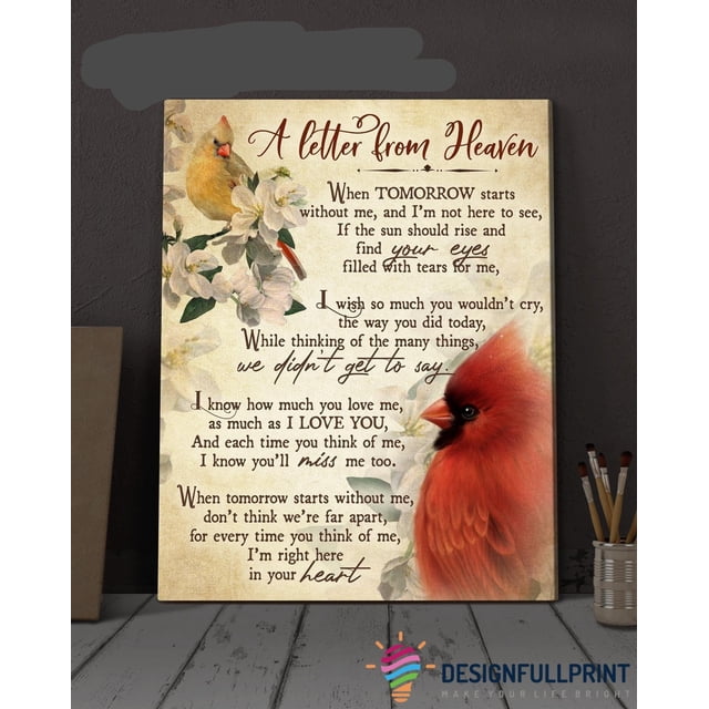 Cardinal A Letter From Heaven Wall Art Canvas HG - Walmart.com