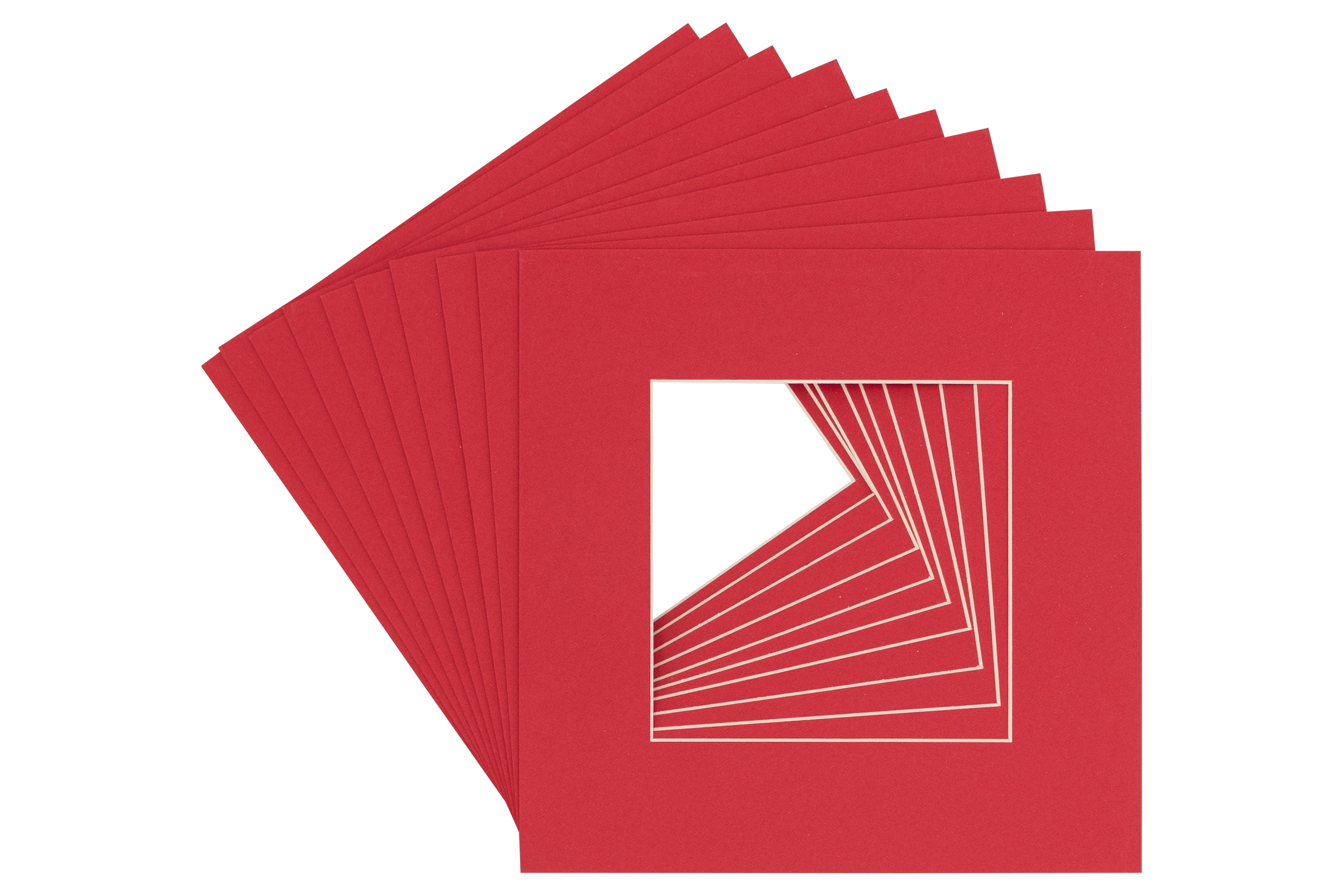 Cardinal Acid Free 7x7 Square Picture Frame Mat with White Core Bevel ...