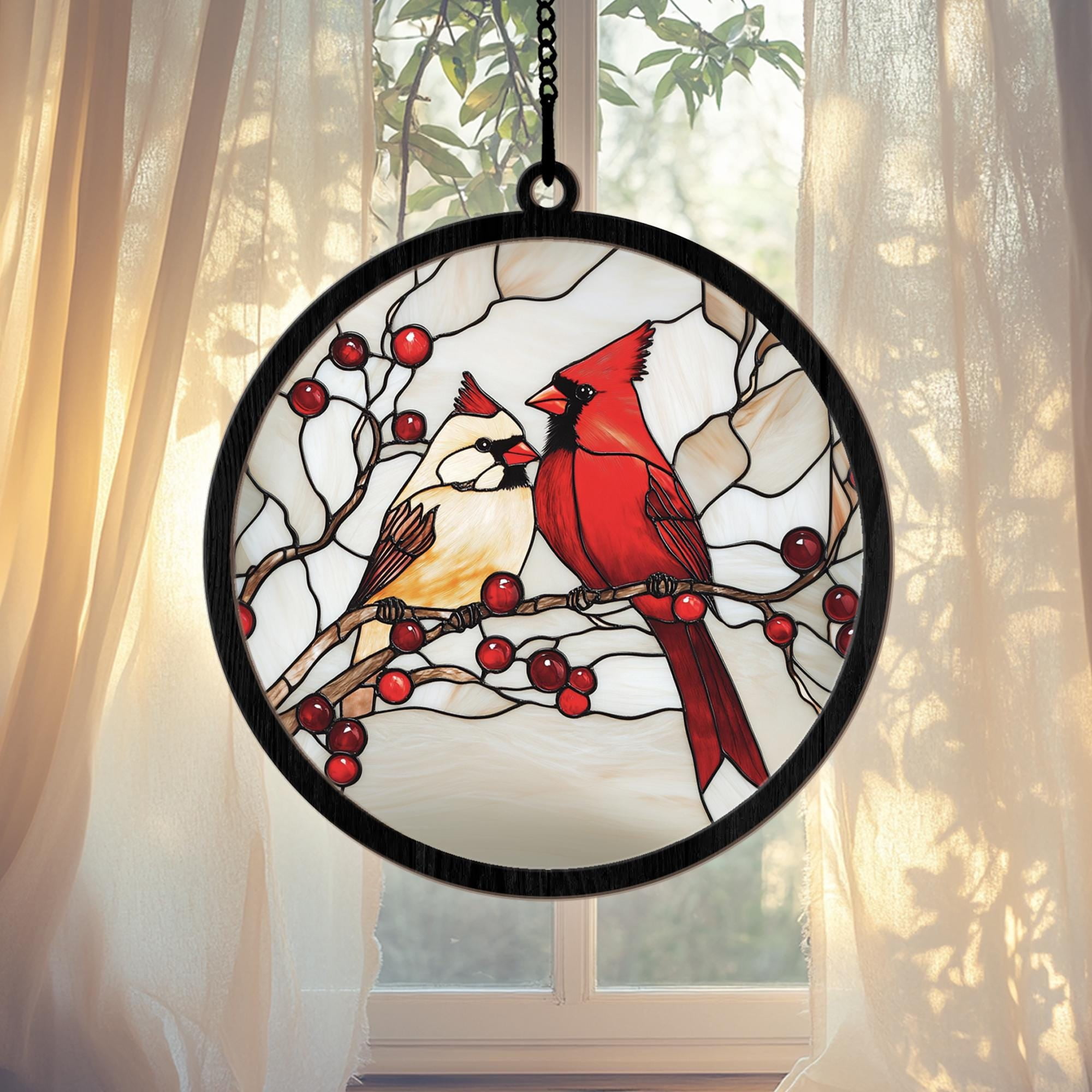 Cardinal Acrylic Suncatcher Ornament Window Hangings, Cardinal Gift For ...