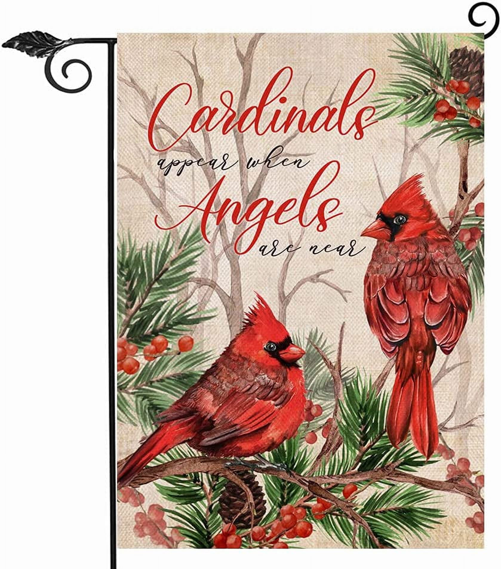 Cardinal Appear When Angels are Near Winter Garden Flag, Red Birds ...