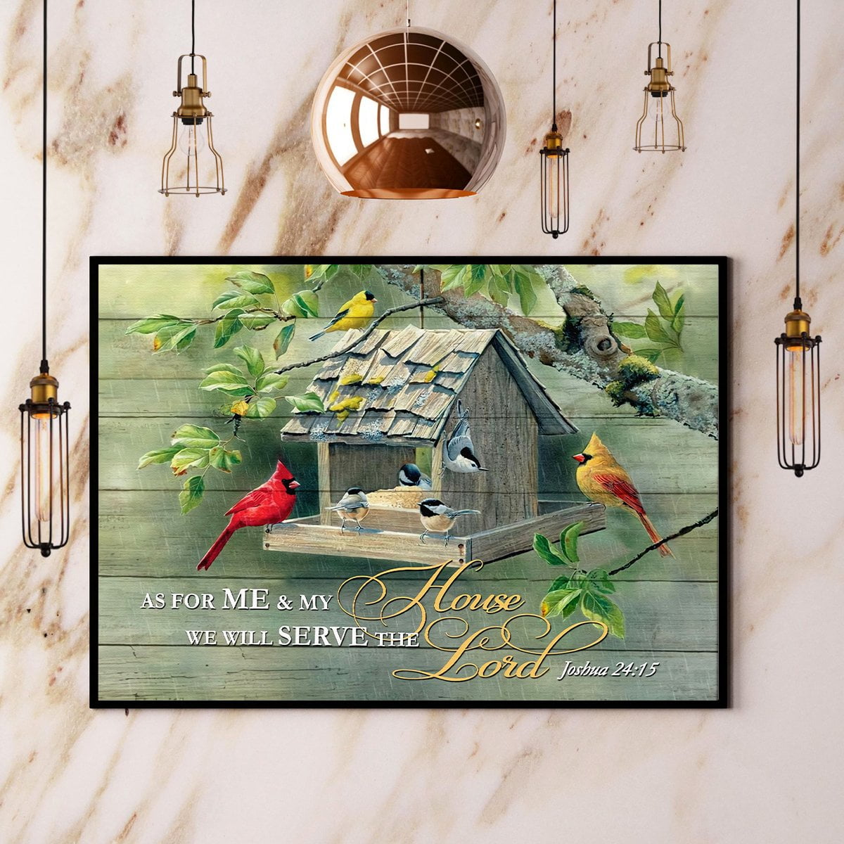 Cardinal As For Me & My House We Will Serve The Lord Paper Poster No ...