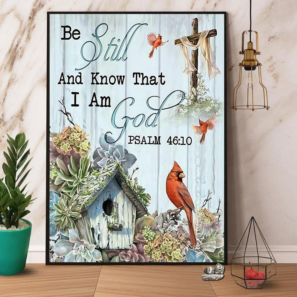 Cardinal Be Still And Know That I Am God Psalm 4610 Vertical Paper ...