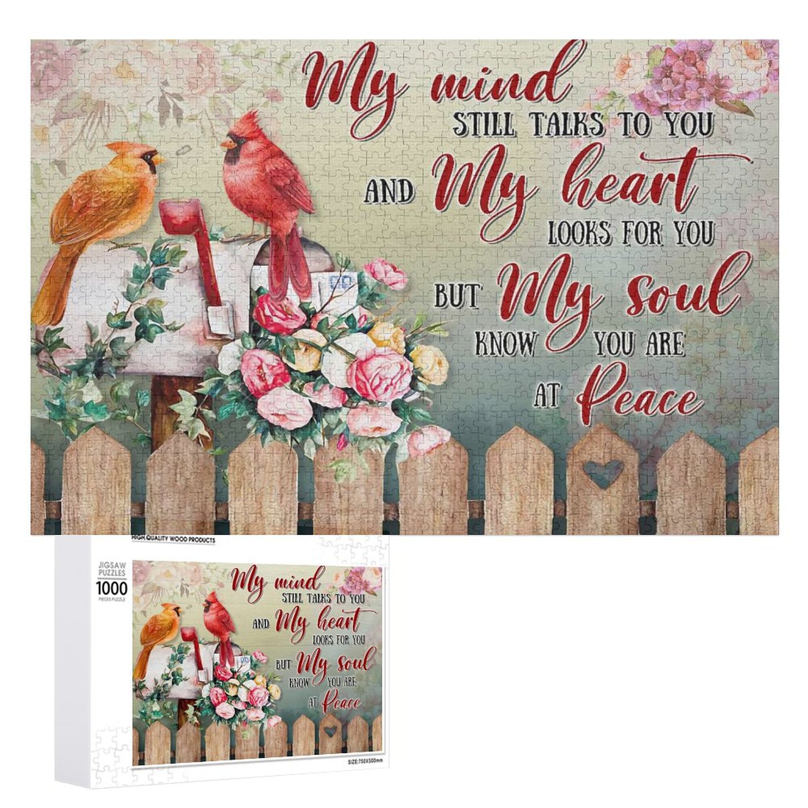 Cardinal Bird 1000 Piece Jigsaw Puzzle for Adults and Families ...