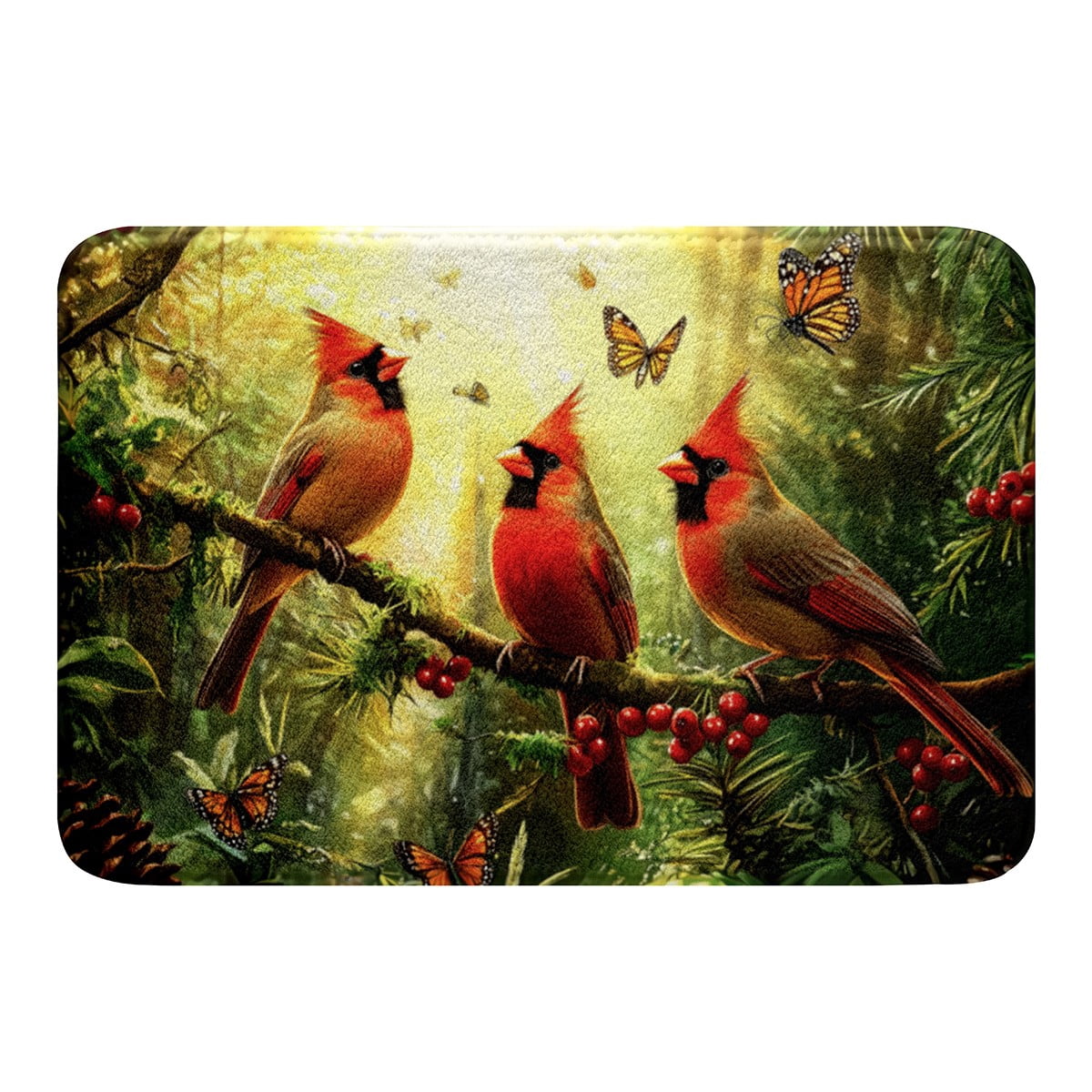 Cardinal Bird Bathroom Rugs Red Cardinals Pattern 20"X 32" Doormats ...