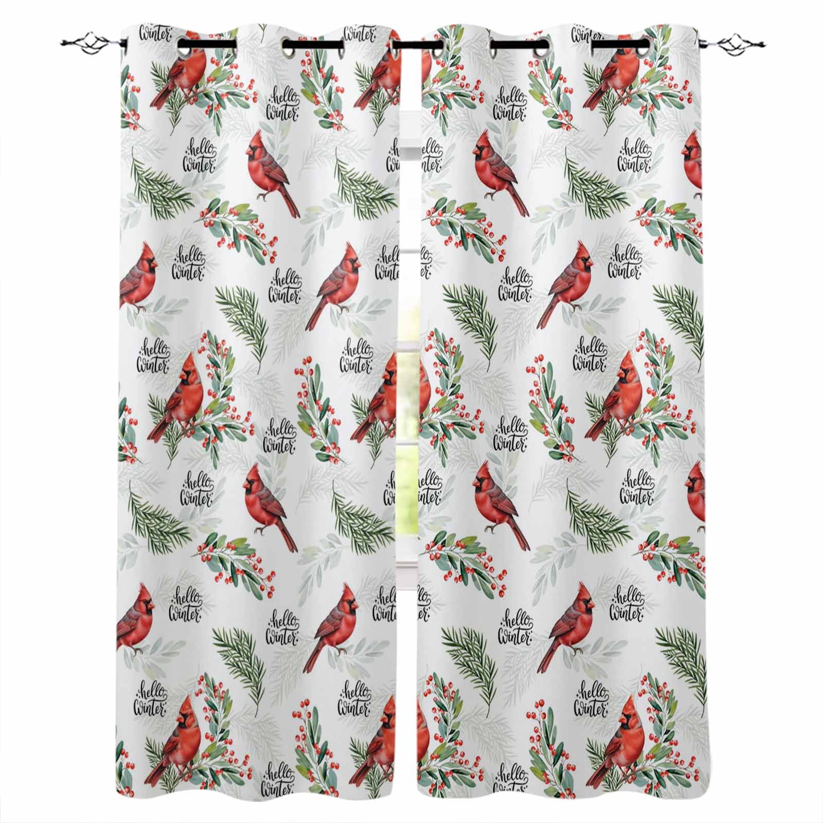 Cardinal Bird Blackout Curtains for Bedroom/Living Room, Thermal ...