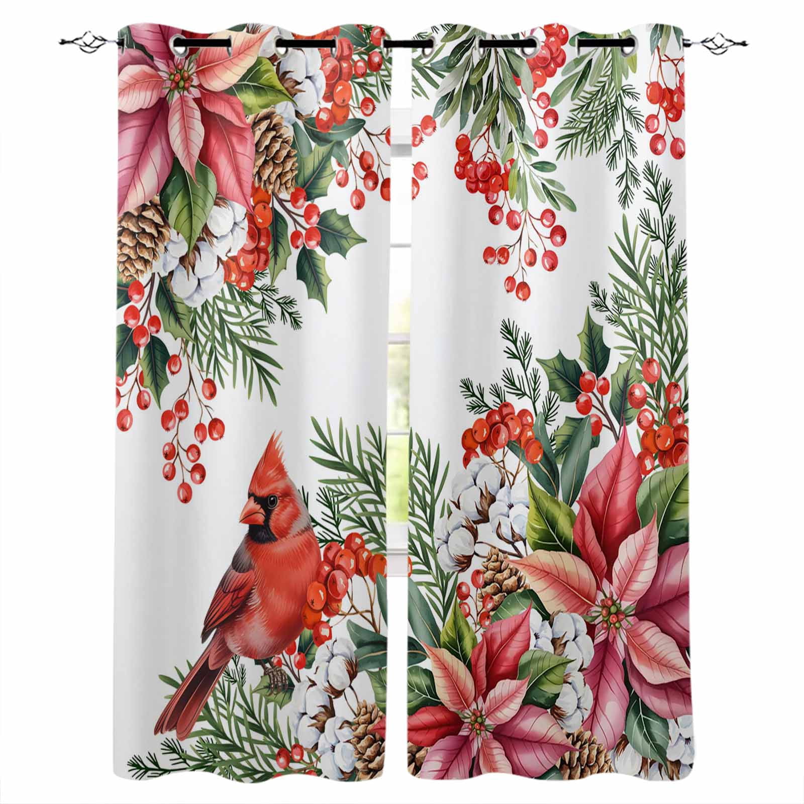 Cardinal Bird Blackout Curtains for Bedroom/Living Room, Thermal ...
