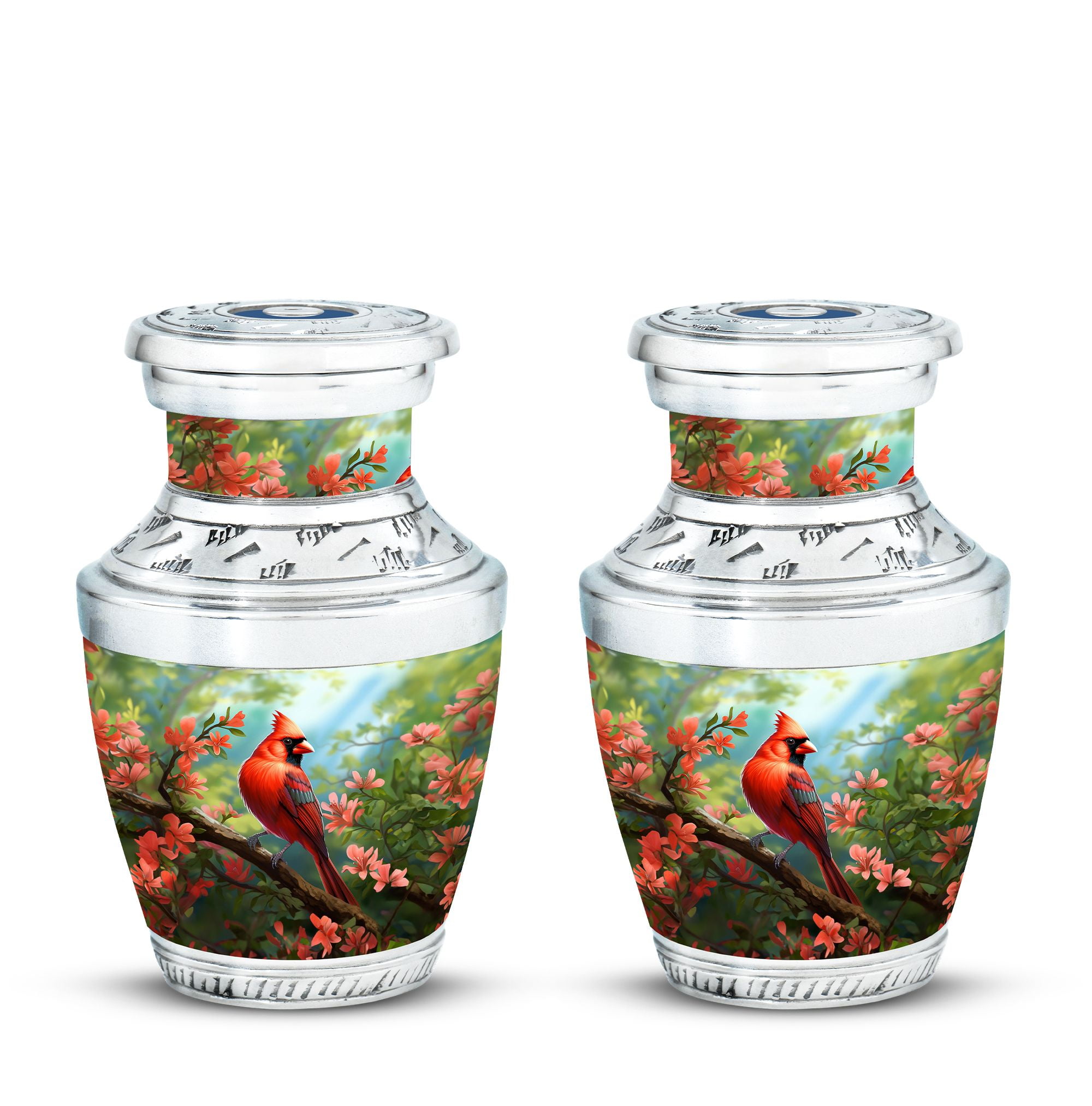 Cardinal Bird Cherished Memories Mini Urn - Unique Small Cremation Box ...