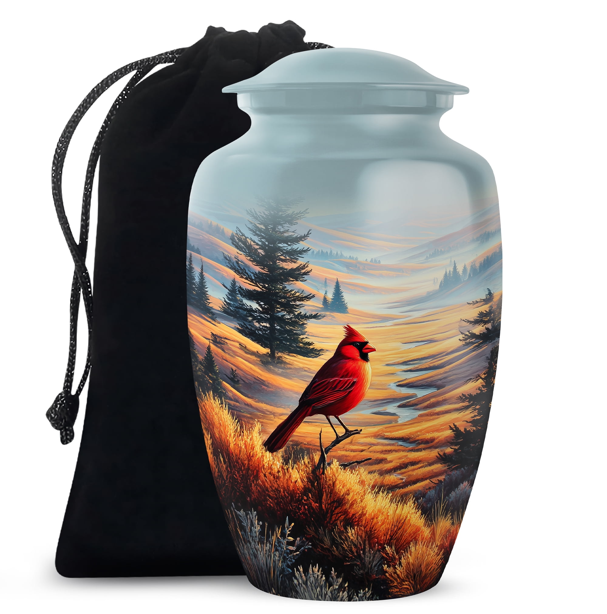 Cardinal Bird Funeral Urn For Ashes For Women - Large Mountain Urns For ...