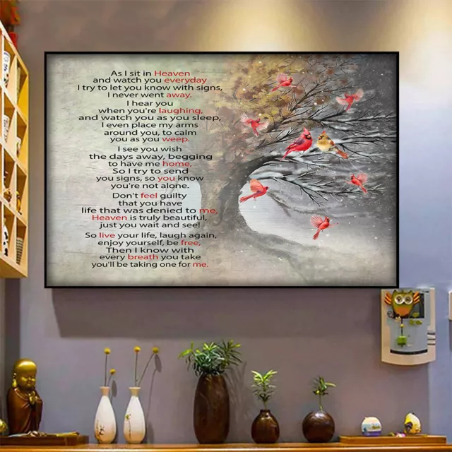 Cardinal Bird Heaven As I Sit In Heaven And Watch You Everyday Poster ...