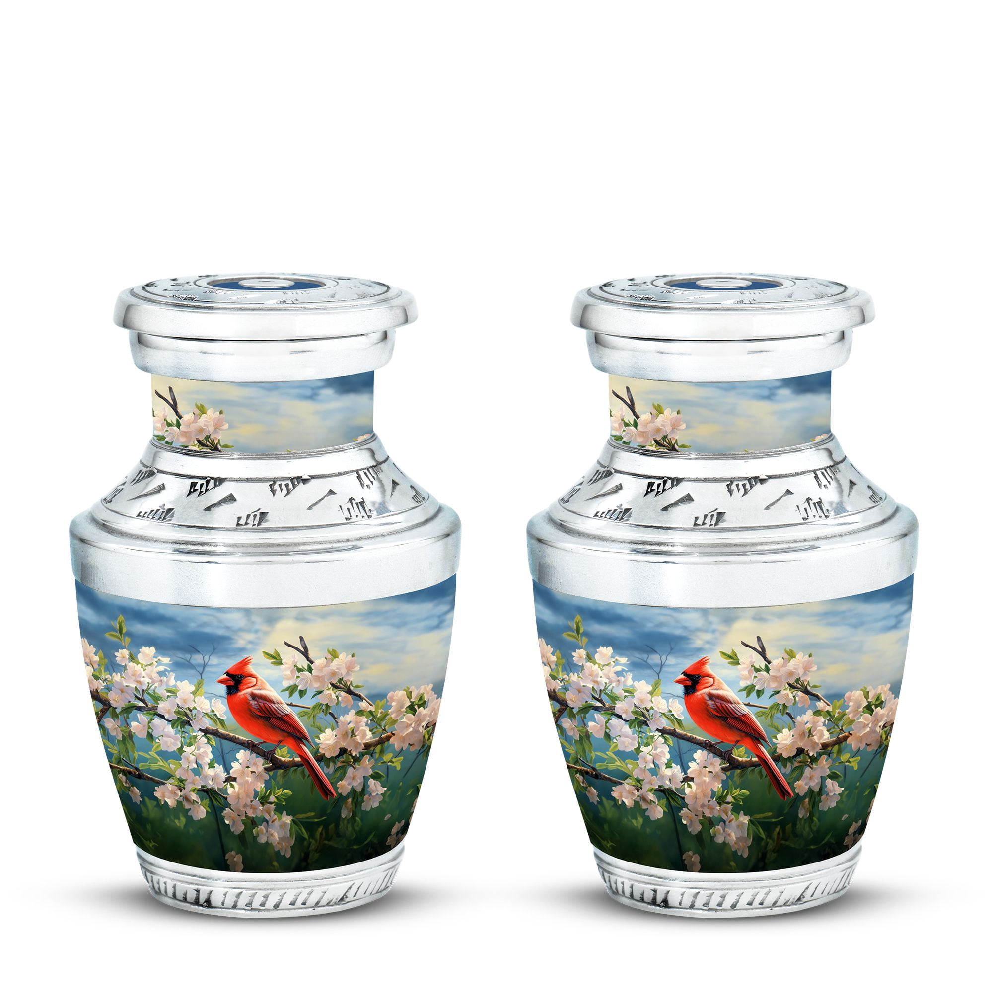 Cardinal Bird Heavenly Grace Compact Urn - Sleek Mini Memorial for ...
