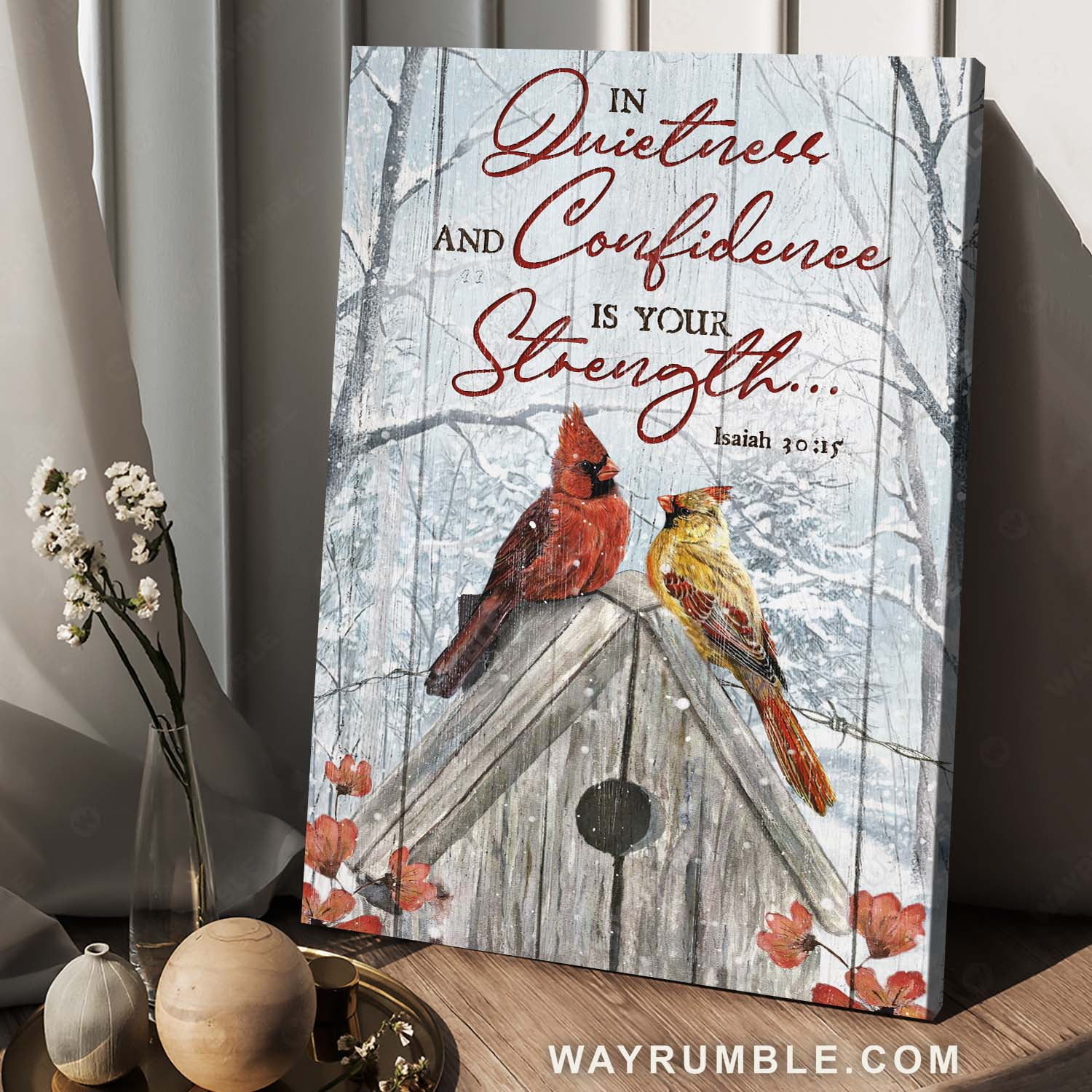 Cardinal, Bird House, Snowy Forest, In Quietness And Confidence Is Your ...