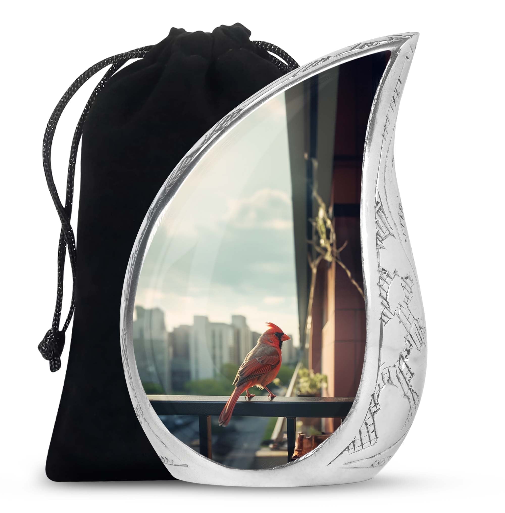 Cardinal Bird Large Urns for Human Ashes Adult, Cremation Urn Human ...