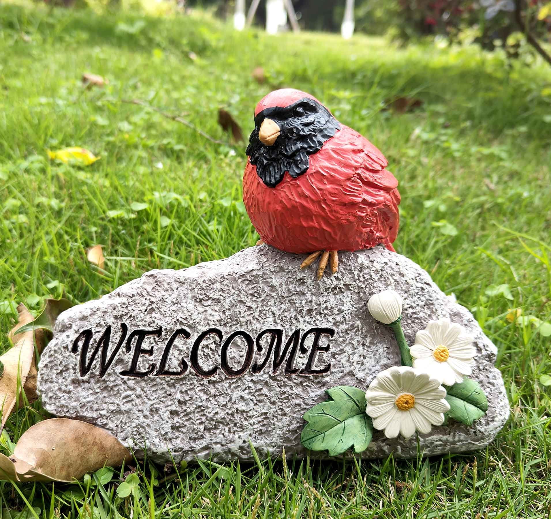 6.3"H Cardinal Bird Outdoor Statue- Garden Welcome Sign Figurine, Funny ...