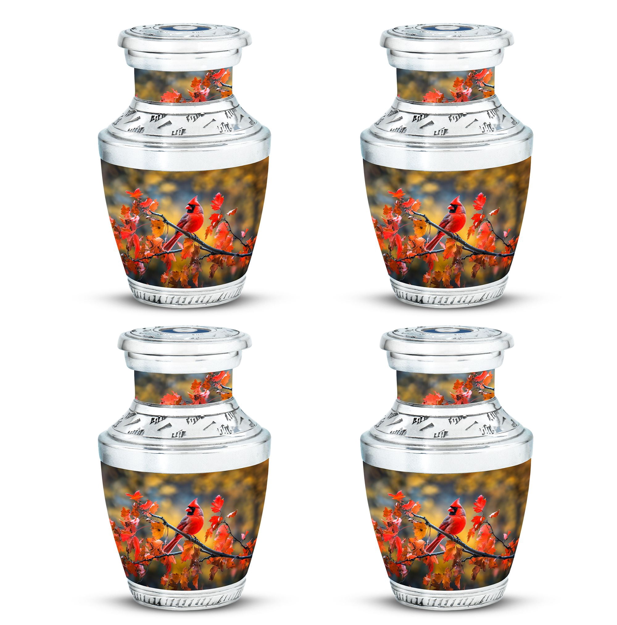 Cardinal Bird Peaceful Remembrance Compact Urn - Elegant Small Memorial ...