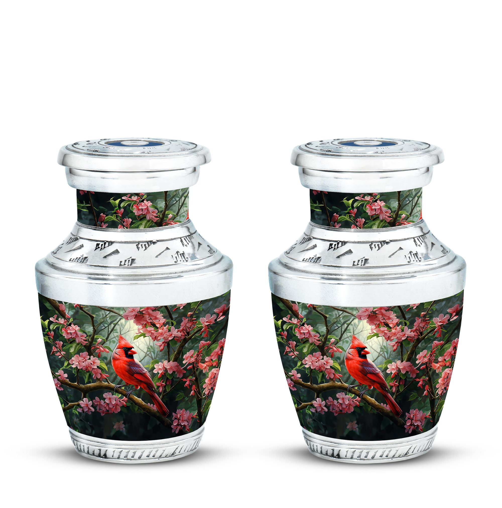 Cardinal Bird Reflective Solitude Small Urn - Unique Design Mini ...