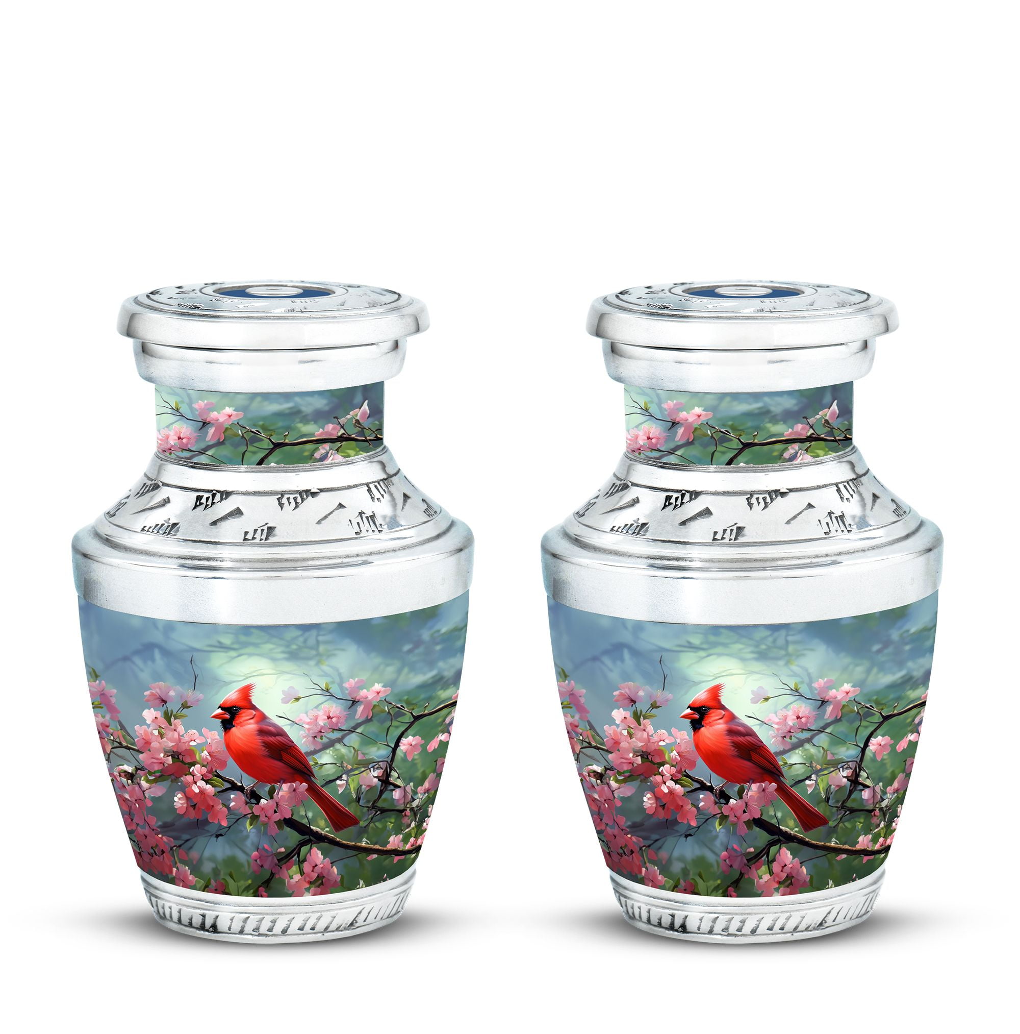 Cardinal Bird Sacred Memories Compact Urn - Sleek Small Memorial for Lasting Tribute Funeral ...
