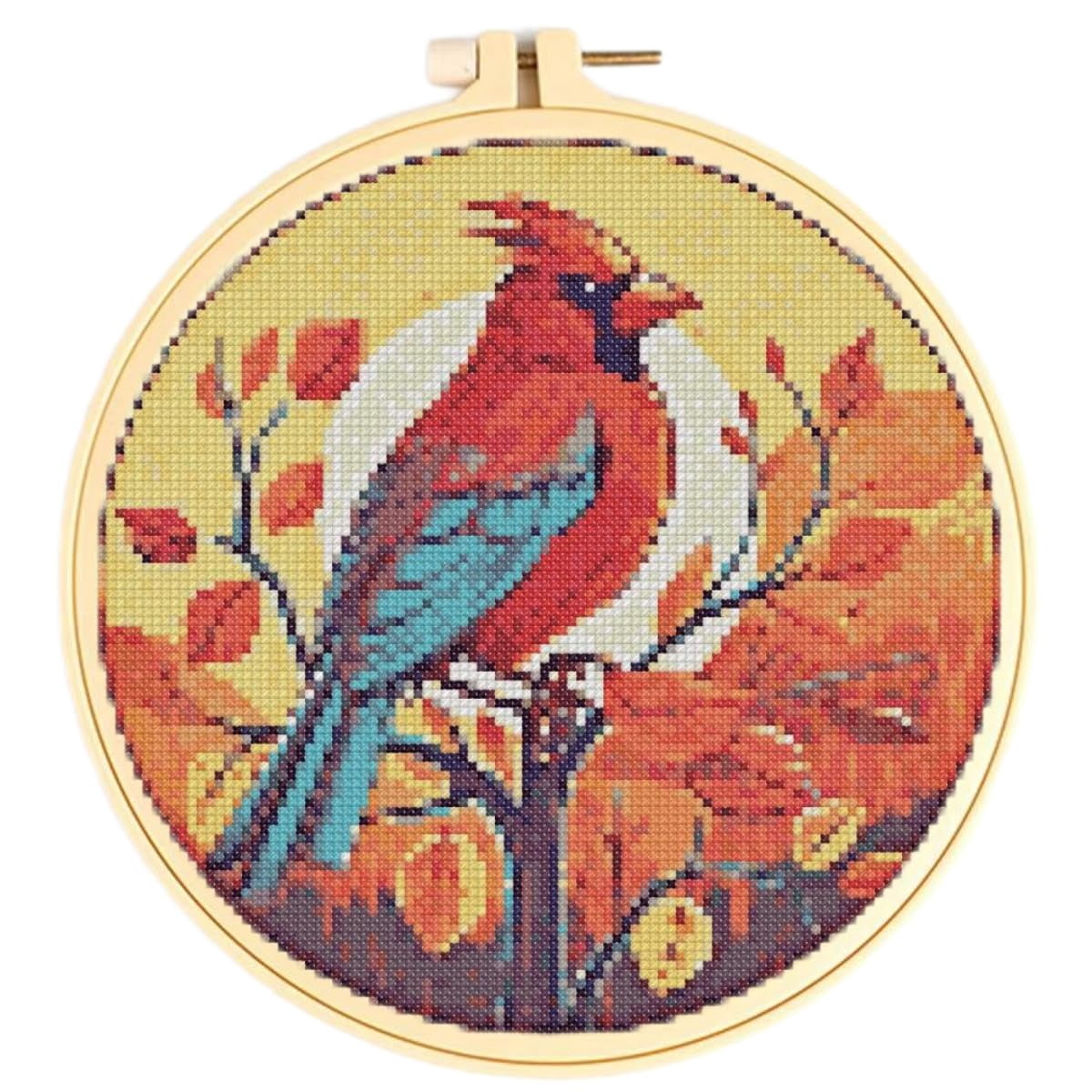 Cardinal Bird Scenery Cross Stitch Kits for Starter Kits DIY 11CT Pre ...