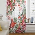 Cardinal Bird Semi Sheer Curtains Drapes for Living Room,Bedroom,French ...