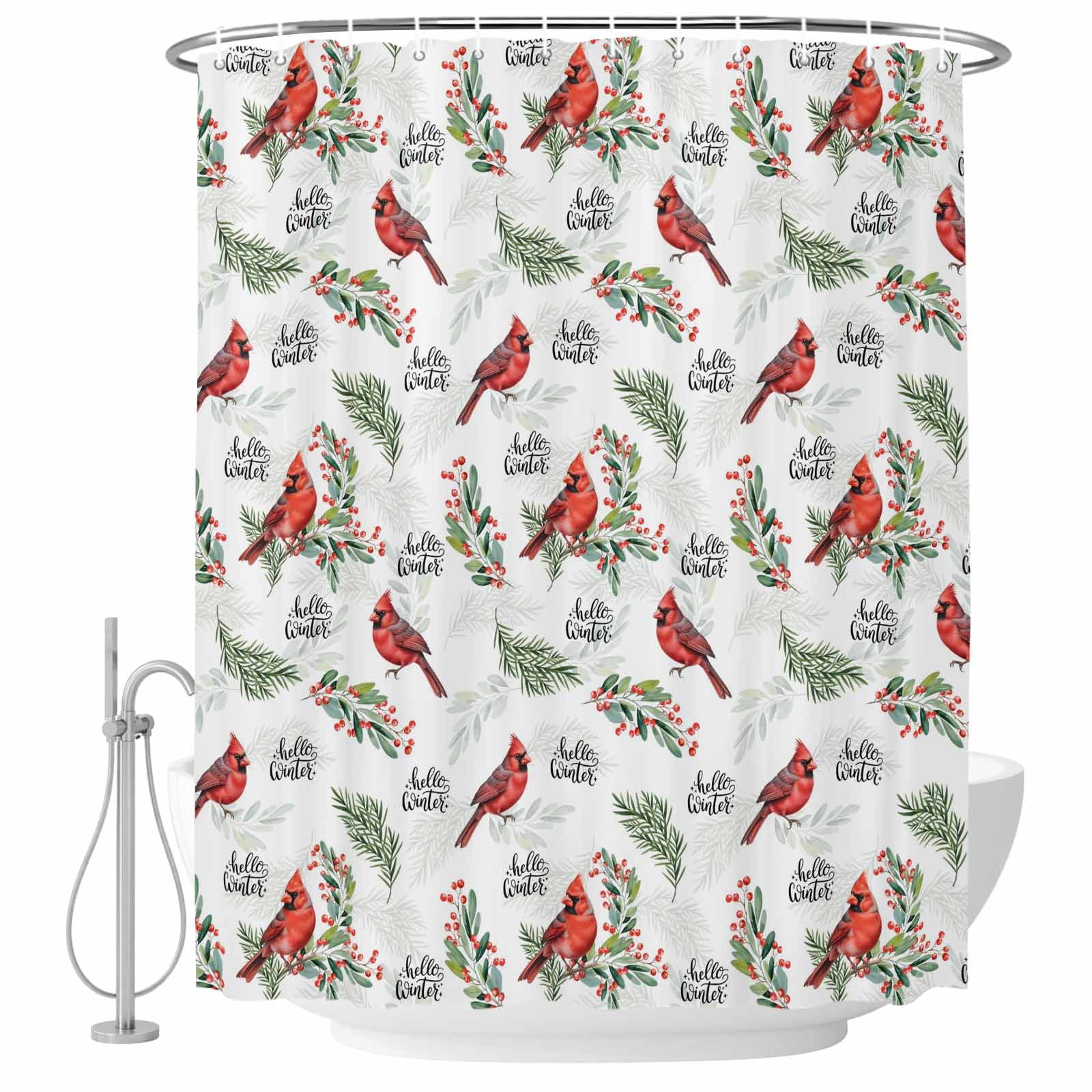Cardinal Bird Shower Curtain, Waterproof Shower Curtains for Bathroom ...