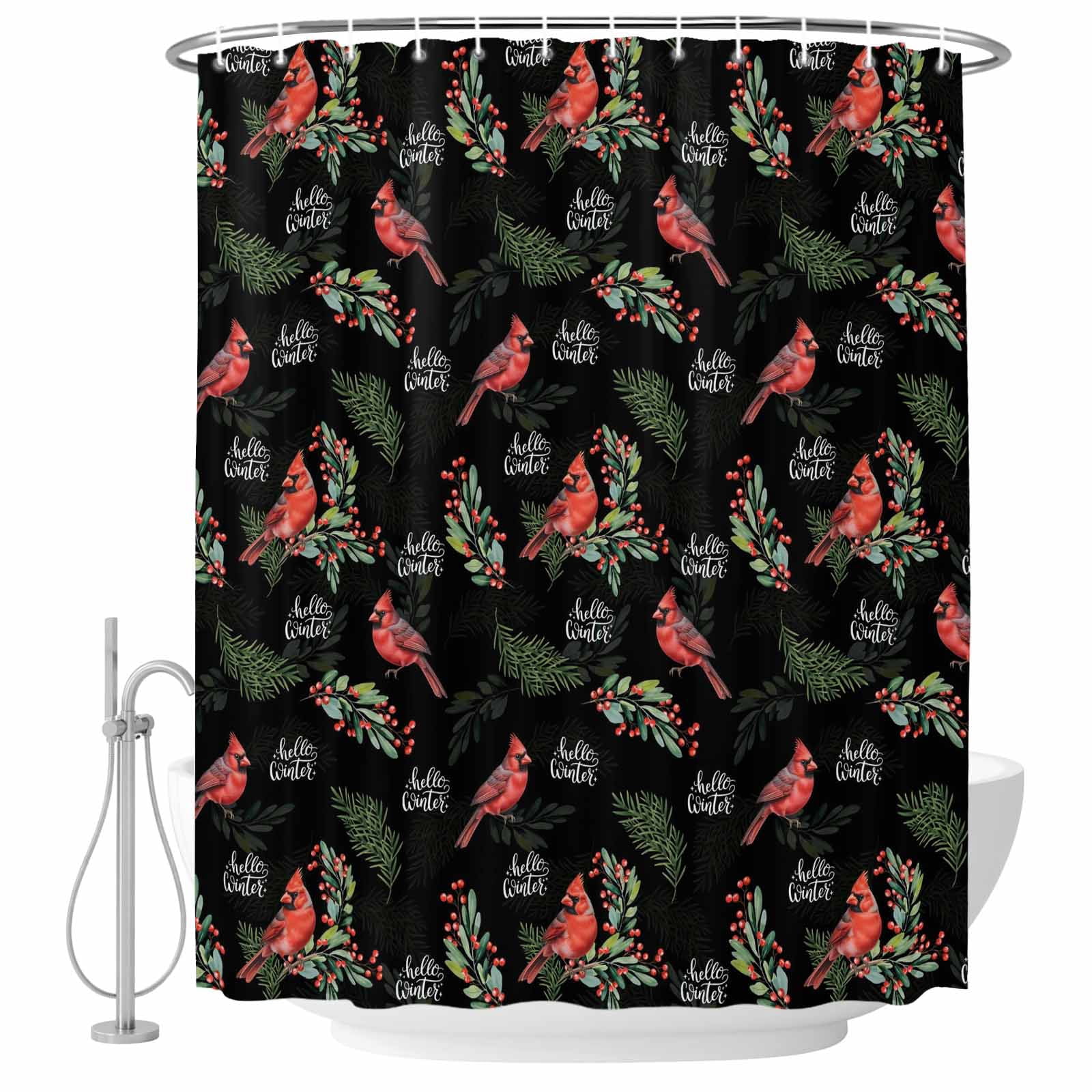 Cardinal Bird Shower Curtain, Waterproof Shower Curtains for Bathroom ...