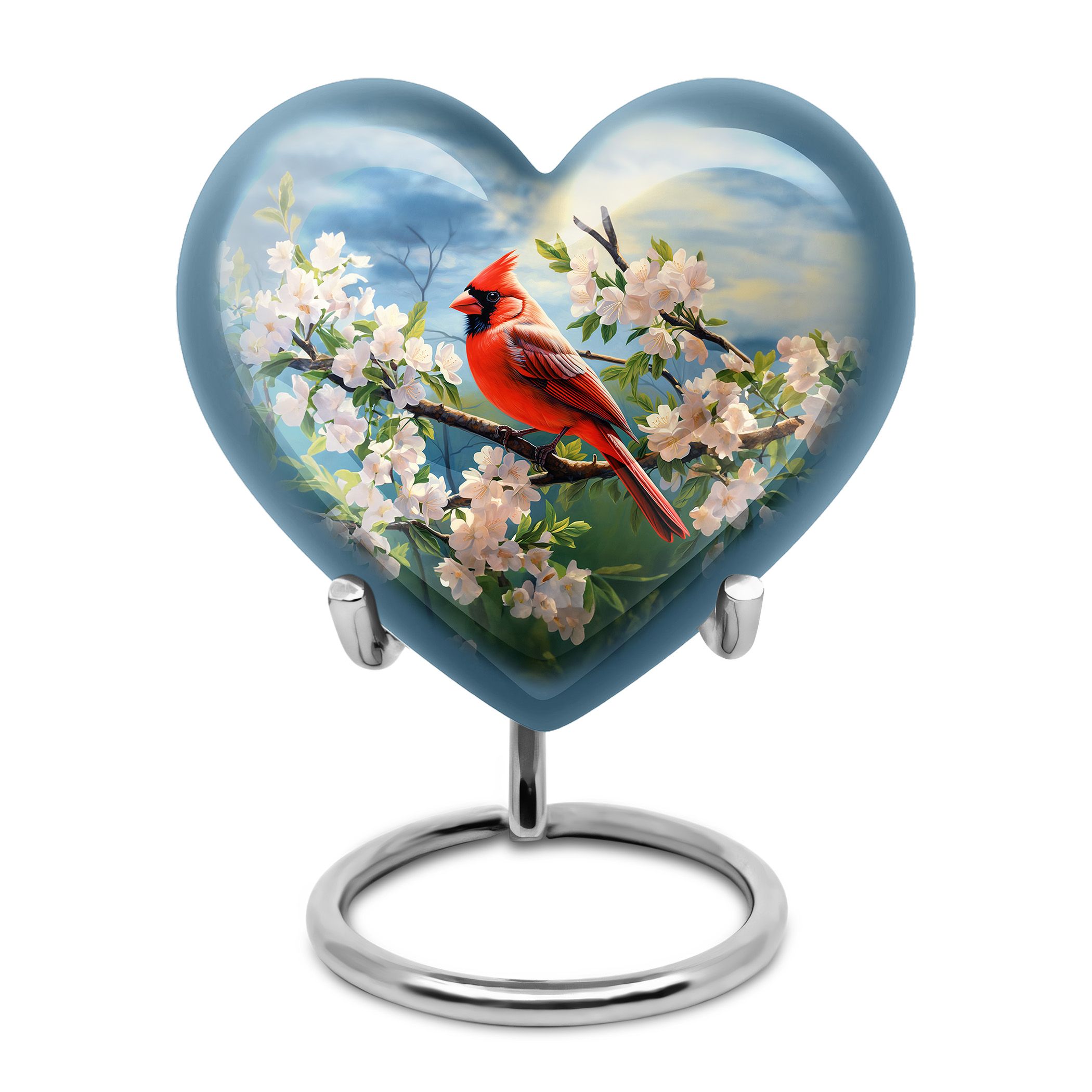 Cardinal Bird Small Keepsake Urn, Ash Urns For Humans, Funeral Urns For ...