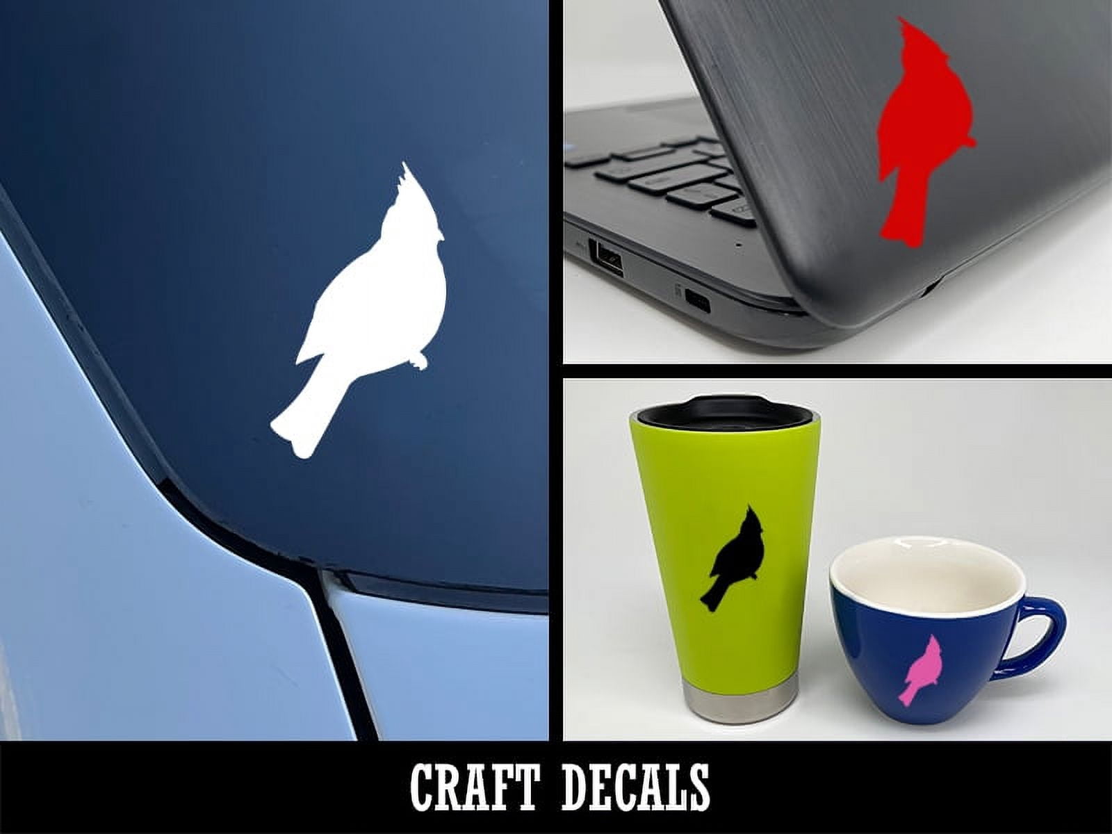 Cardinal Bird Solid Craft Vinyl Indoor Outdoor Decal Sticker - Black ...