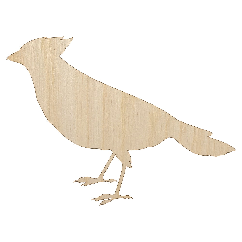 Cardinal Bird Standing Solid Wood Shape Unfinished Piece Cutout Craft ...