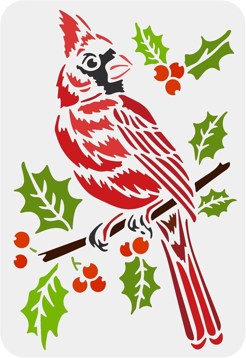 Cardinal Bird Stencil 29.7x21cm Plastic Cardinal Bird Painting Stencil ...