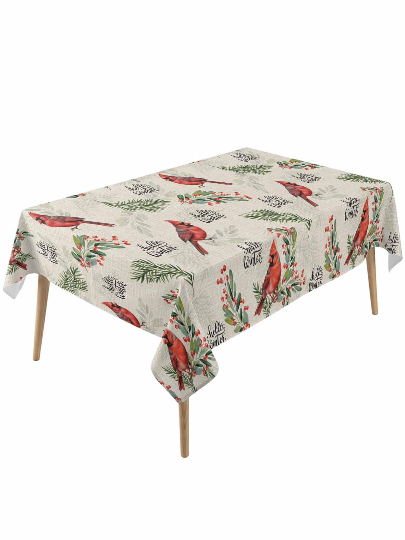 Cardinal Bird Table Cloth, Waterproof Tablecloth for Rectangle Tables ...