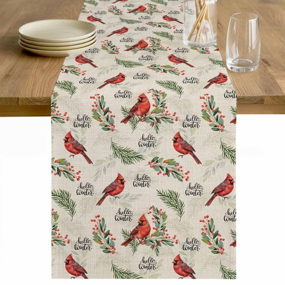 Cardinal Bird Table Runner 120 Inches Long Farmhouse Dress Scarves ...