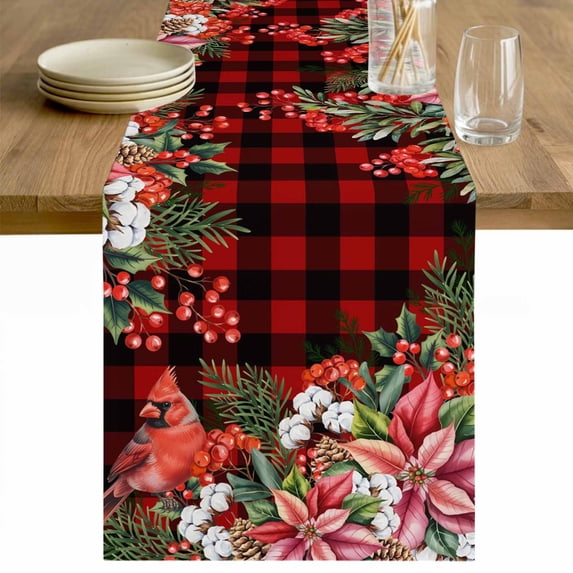 Cardinal Bird Table Runner 60 Inches Long Farmhouse Dress Scarves ...