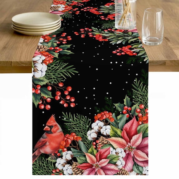 Cardinal Bird Table Runner 72 Inches Long Farmhouse Dress Scarves ...