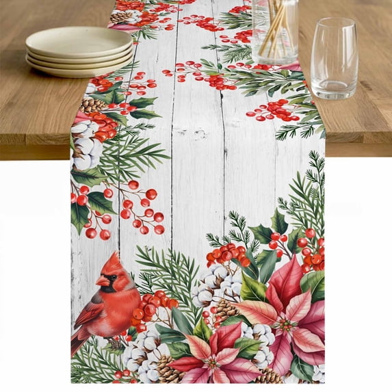 Cardinal Bird Table Runner 90 Inches Long Farmhouse Dress Scarves ...
