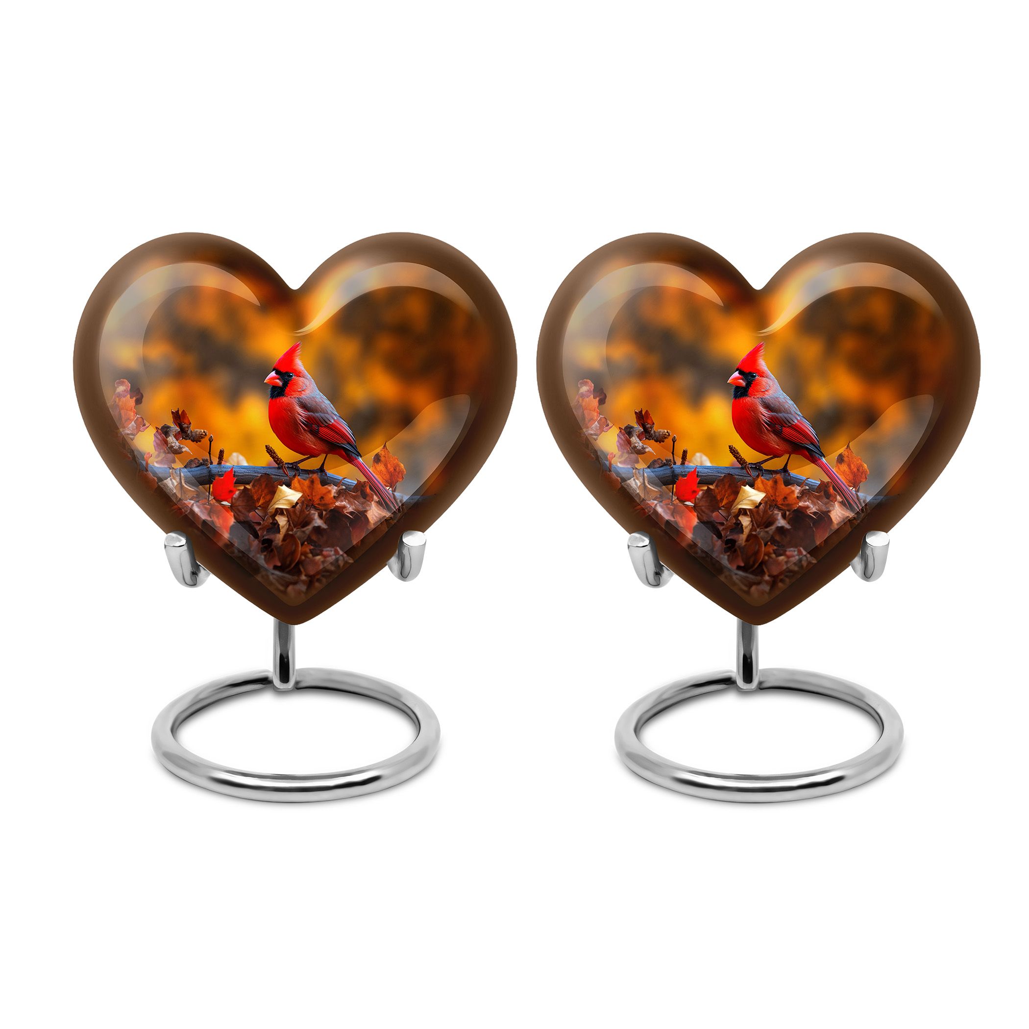 Cardinal Bird Tiny Memorial Urn, Keepsake Urns For Human Ashes ...