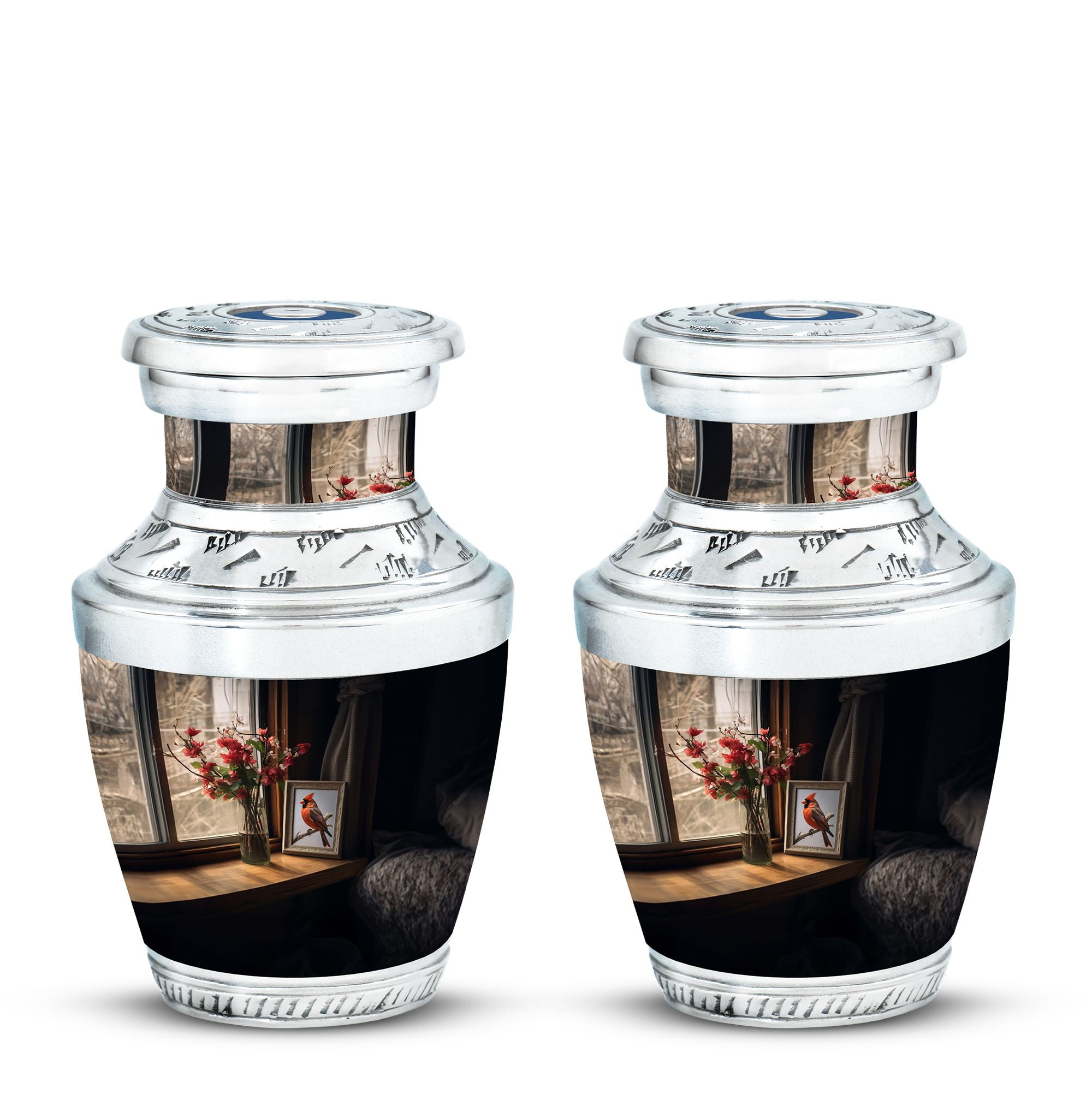 Cardinal Bird Tranquil Remembrance Small Urn - Classic Design Mini ...