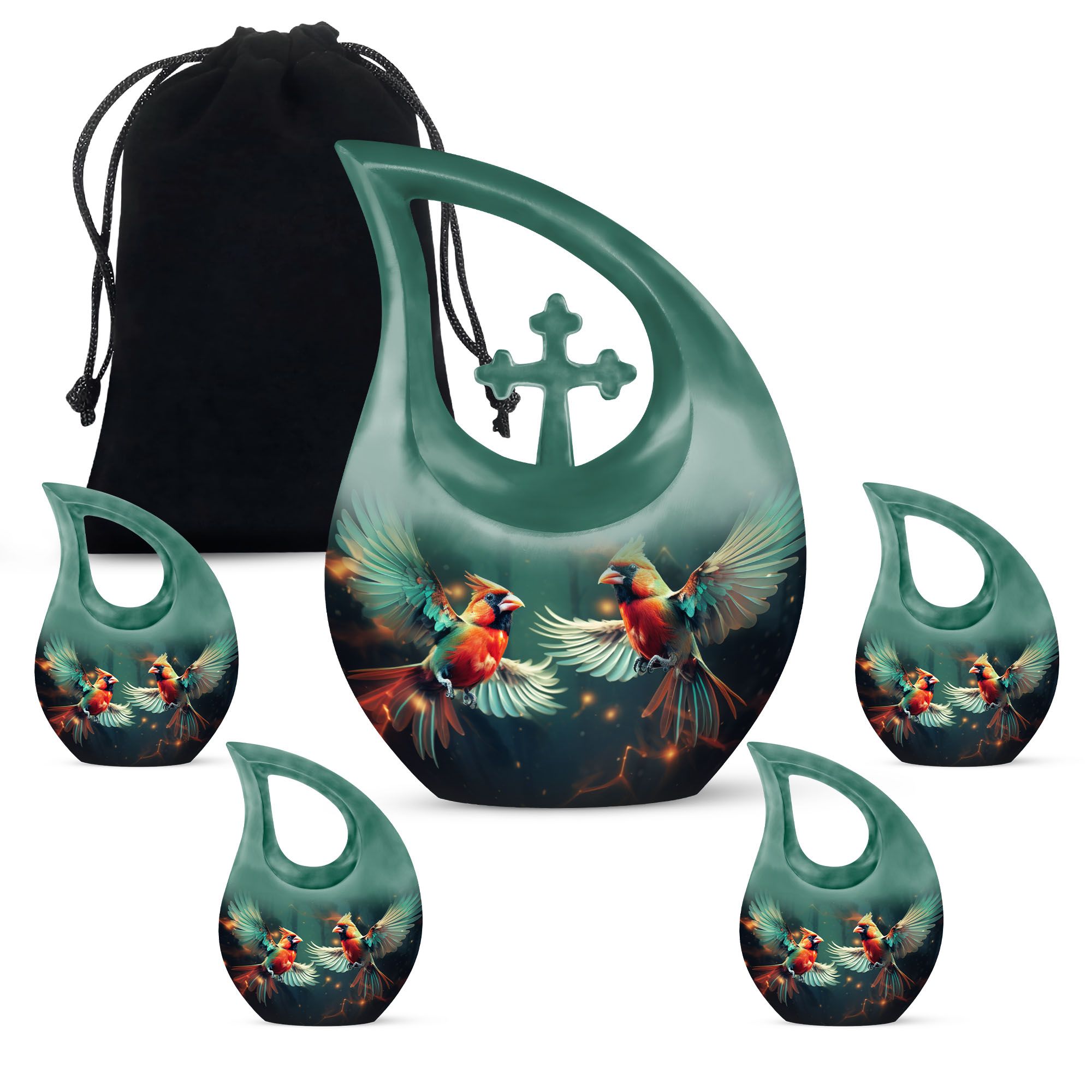 Cardinal Bird Urn - Adult Urns For Human Ashes Women & Men - Cremation ...