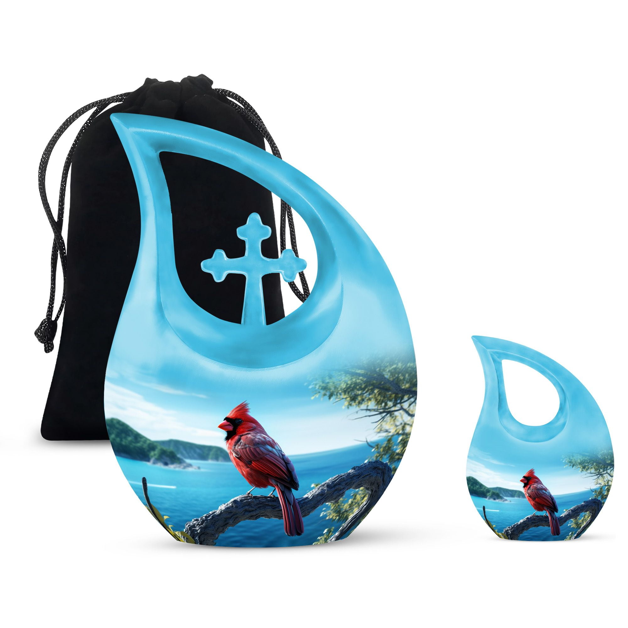 Cardinal Bird Urn - Urn For Ashes Adult Male - Large Urn For Human ...