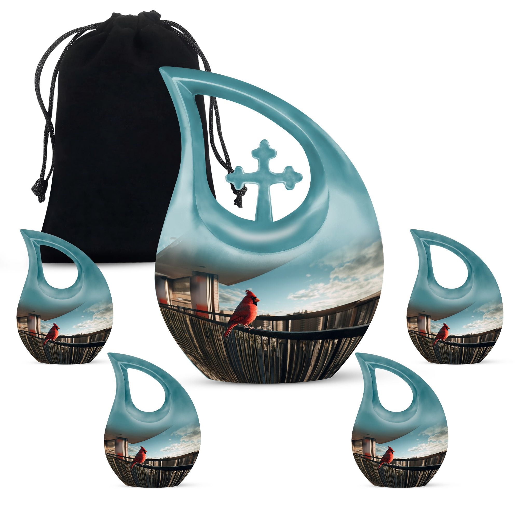 Cardinal Bird Urn - Urns For Human Ashes Adult Female - Cremation Urns ...