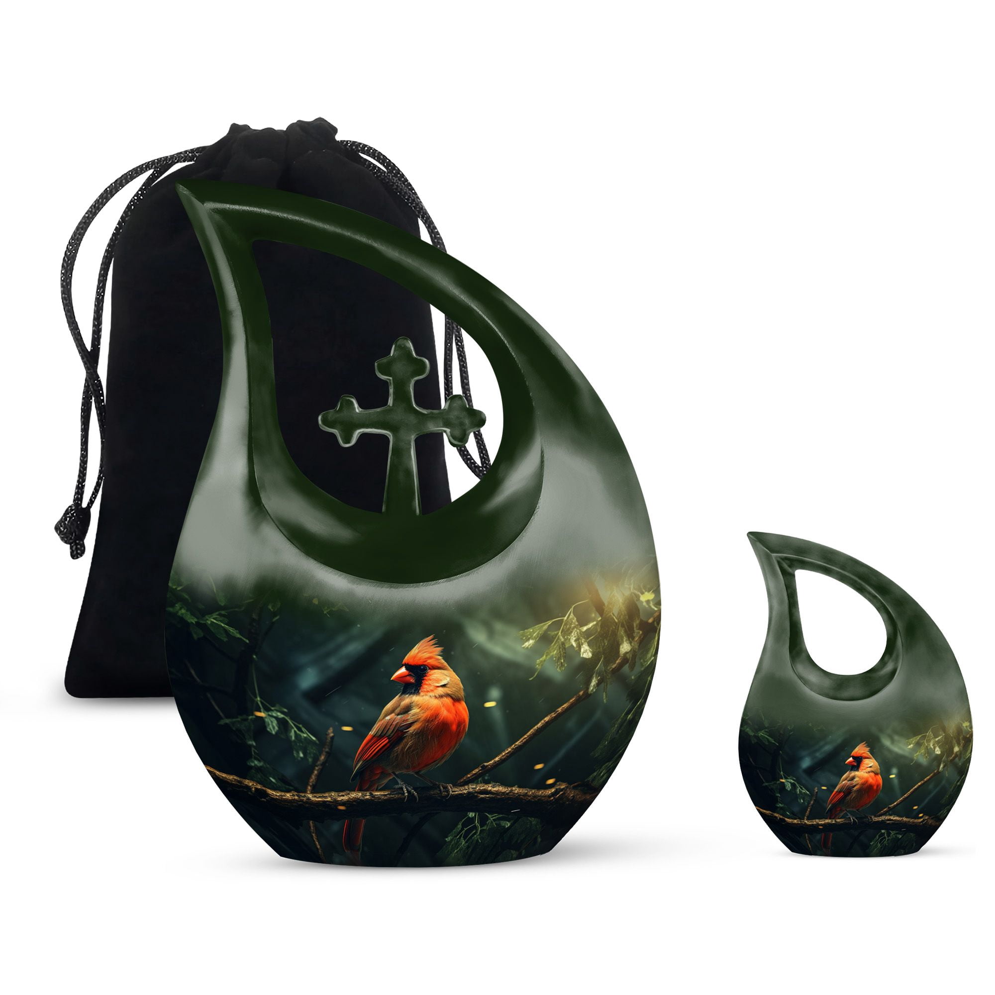 Cardinal Bird Urn - Urns For Human Ashes Adult Female - Cremation Urns ...