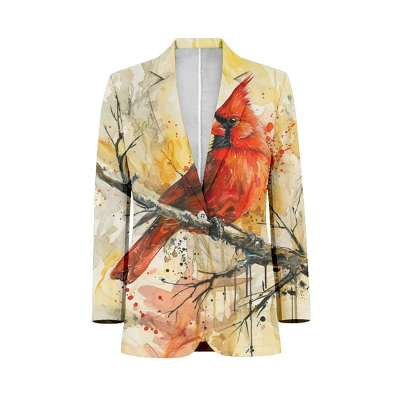 Cardinal Bird Winter Greenery Customized Men's Suits full man Shawl ...